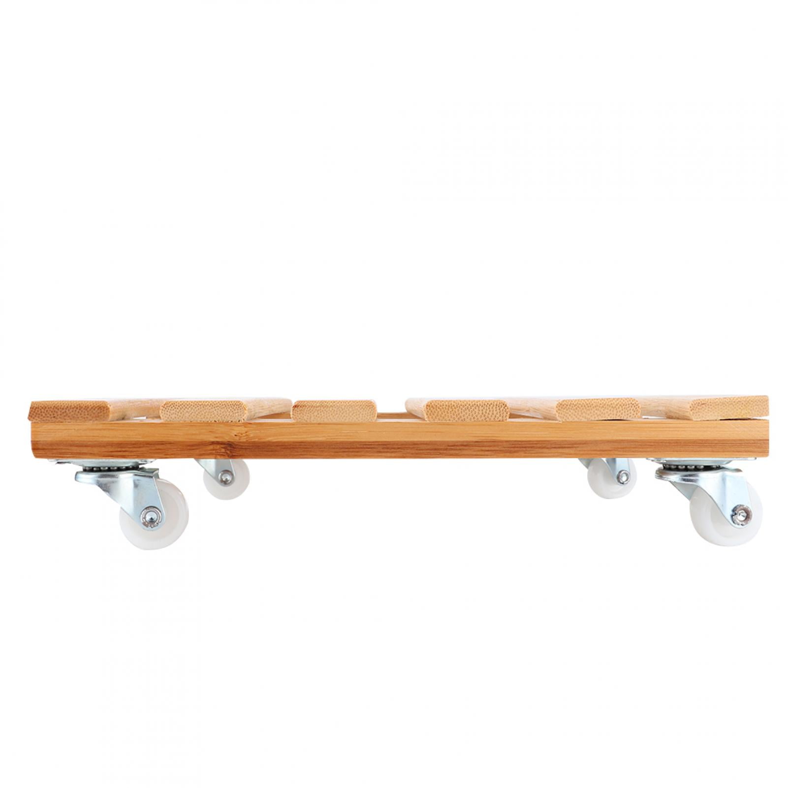 YLSHRF Plant Pot Trolley,Bamboo Movable Potted Plant Flower Shelf ...