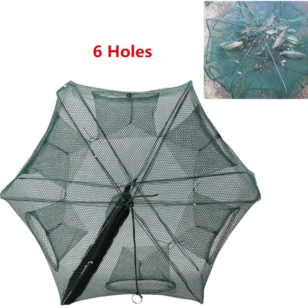 YLSHRF Portable Folded Fishing Net,6/12 Holes Automatic Fishing Net ...