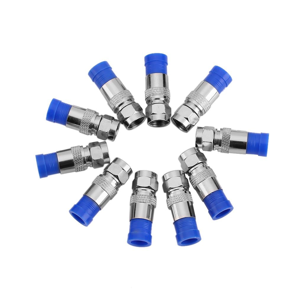 YLSHRF RG6 TV Cable Adapter,10pcs Coaxial Coax RG6 Compression ...