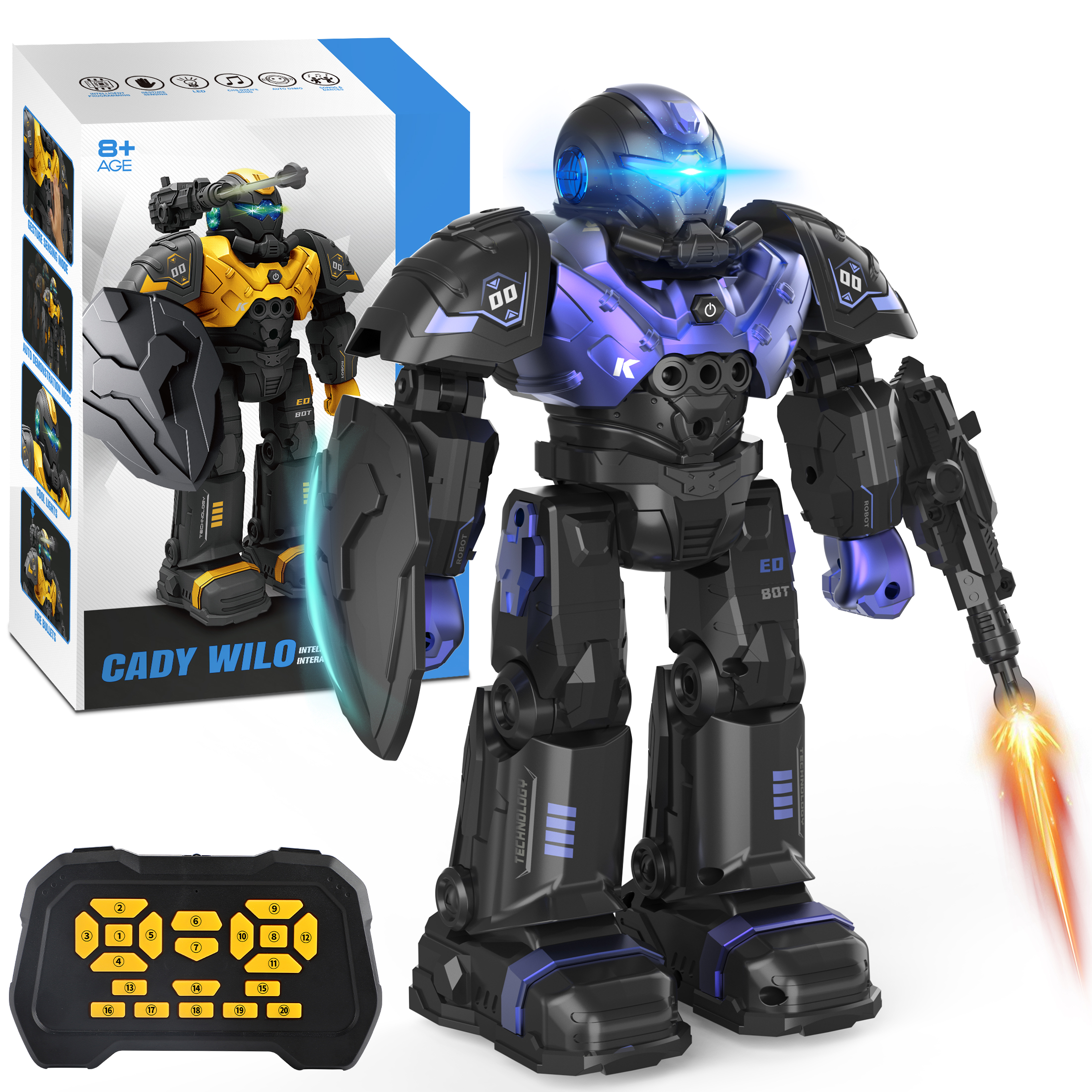 BEEPRINCESS RC Robot Toys, Rechargeable Gesture Sensing Intelligent Programmable Smart Robot ...