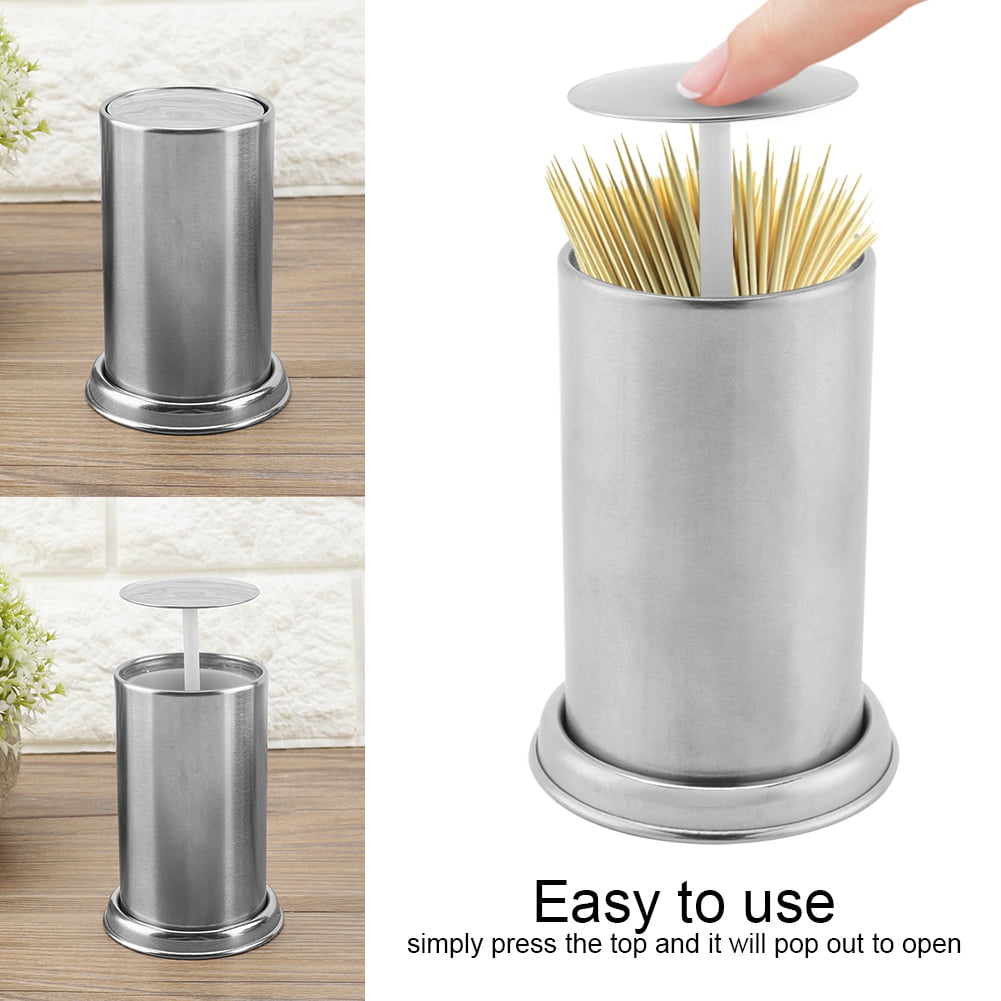 YLSHRF Toothpick Dispenser, Metal Toothpick Holder,Stainless Steel ...