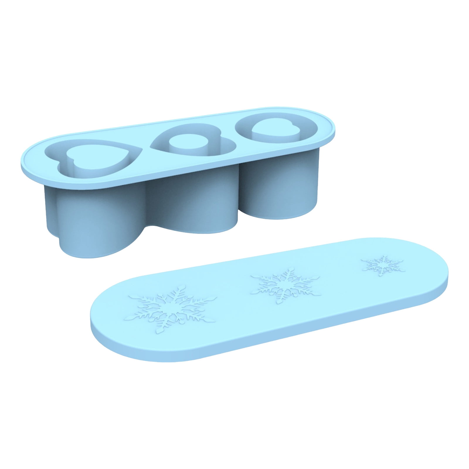 YLSM Heart Ice Cube Tray for Cup, Silicone Ice Cube Maker With Lid for ...