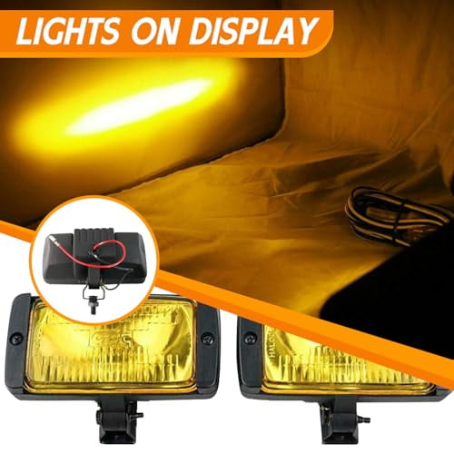YLT AUTO A Pair of 3 "× 6" Front Bumper Universal Fog Light Yellow ...