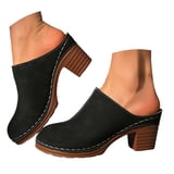 YLYL 2026 Women's Clogs Closed Toe Platform Chunky Heel Slip on Dressy ...