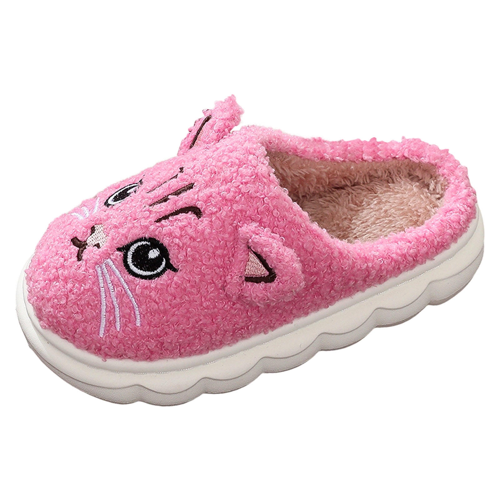 YLYL Boys Girls Cute Fuzzy Cat Slippers Cozy Non-Slip Indoor Outdoor ...