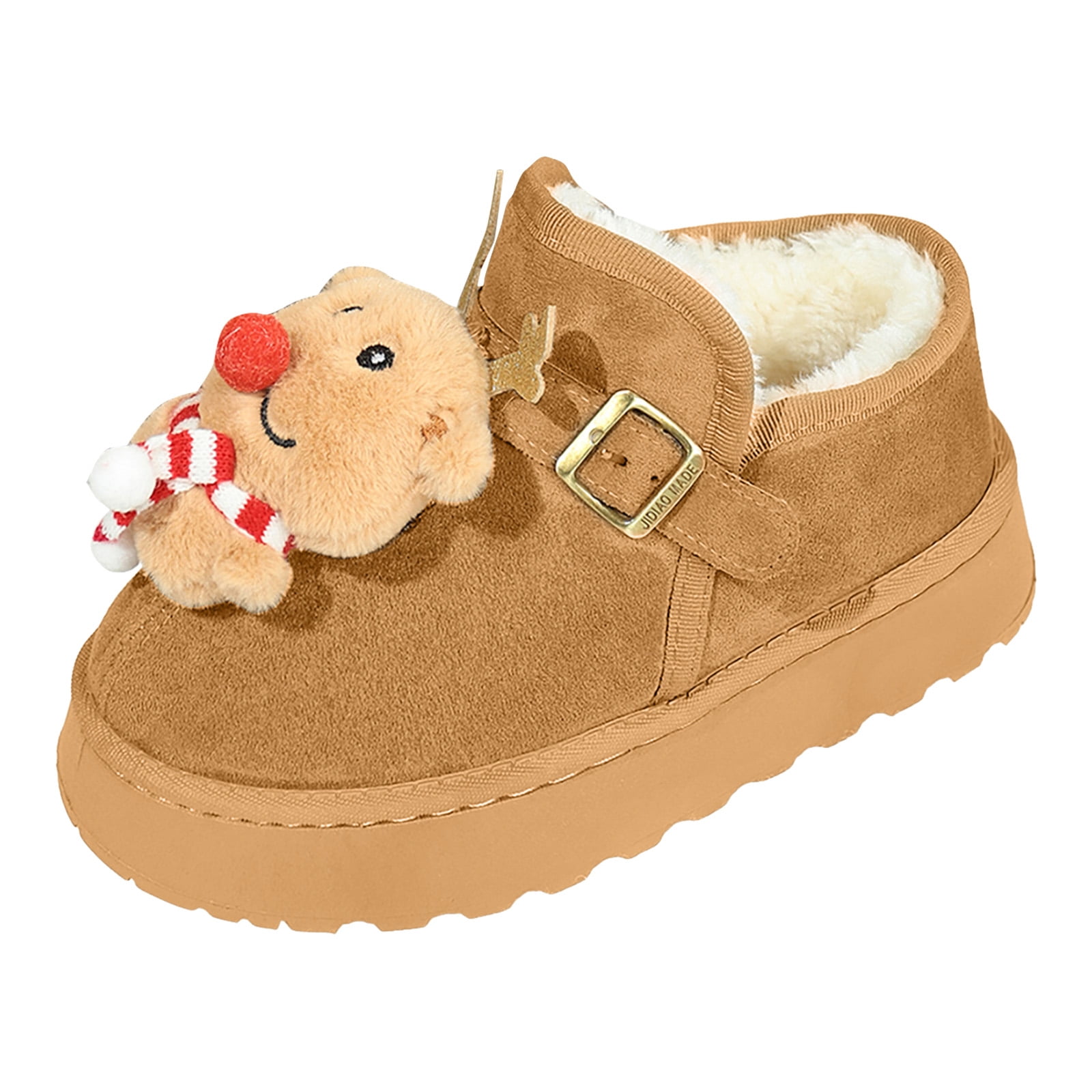 YLYL Christmas Reindeer Womens Winter Snow Boots Suede Leather Warm Fur ...