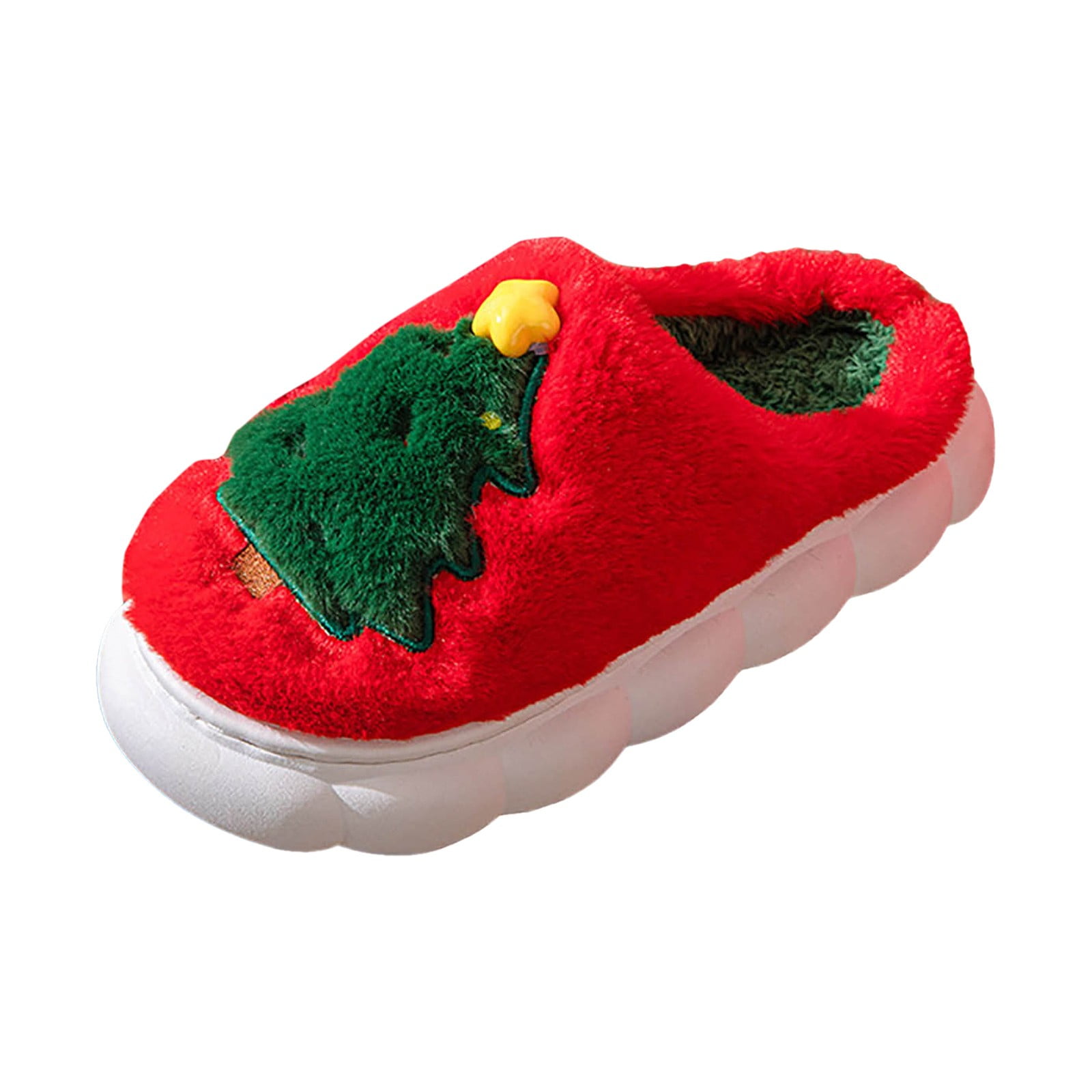 YLYL Christmas Tree Men's Women's House Slippers Warm Fluffy Fuzzy Soft ...
