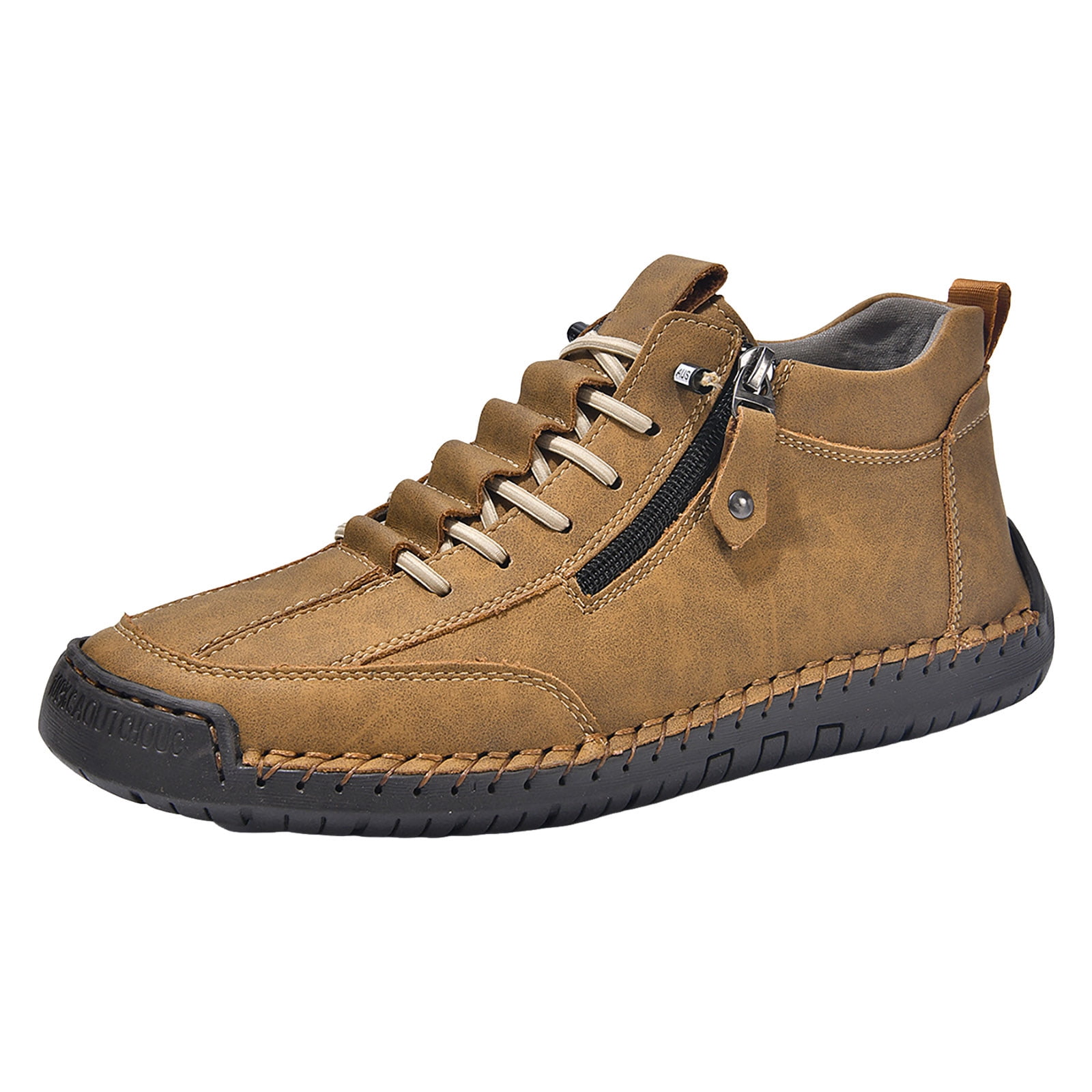 YLYL Mens Chukka Ankle Boots Leather Side Zipper Lightweight Casual ...