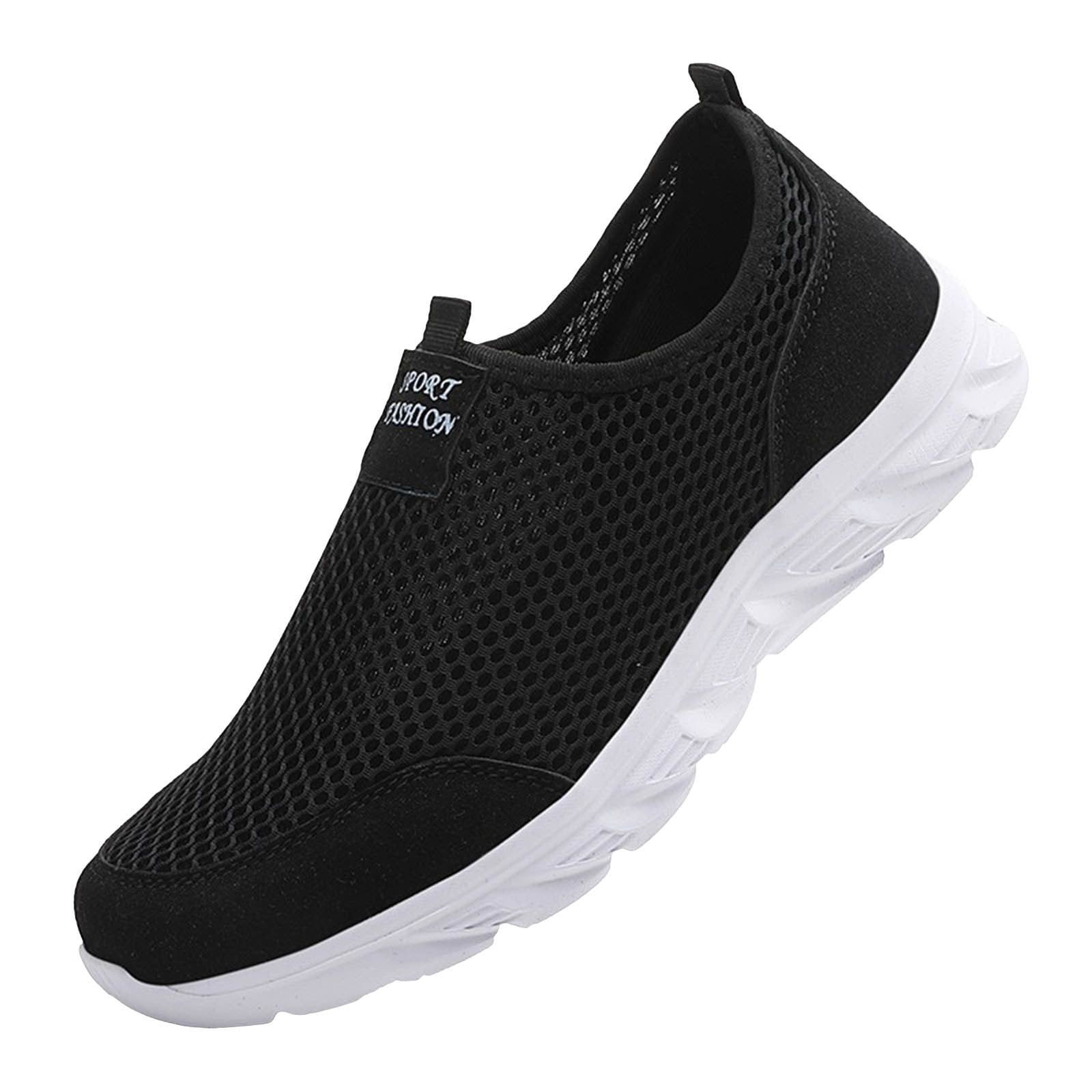 YLYL Mens Sneakers Laceless Slip on Mesh Knit Casual Lightweight ...