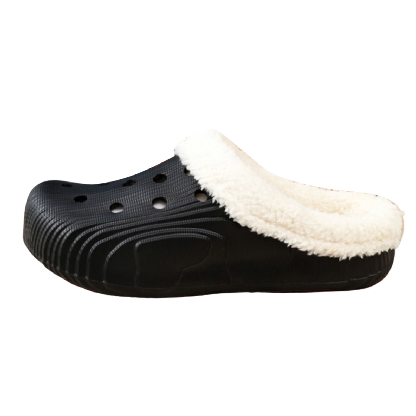 YLYL Women Men Clogs Warm Fuzzy Fur Lined Non-Slip Slip on Winter ...