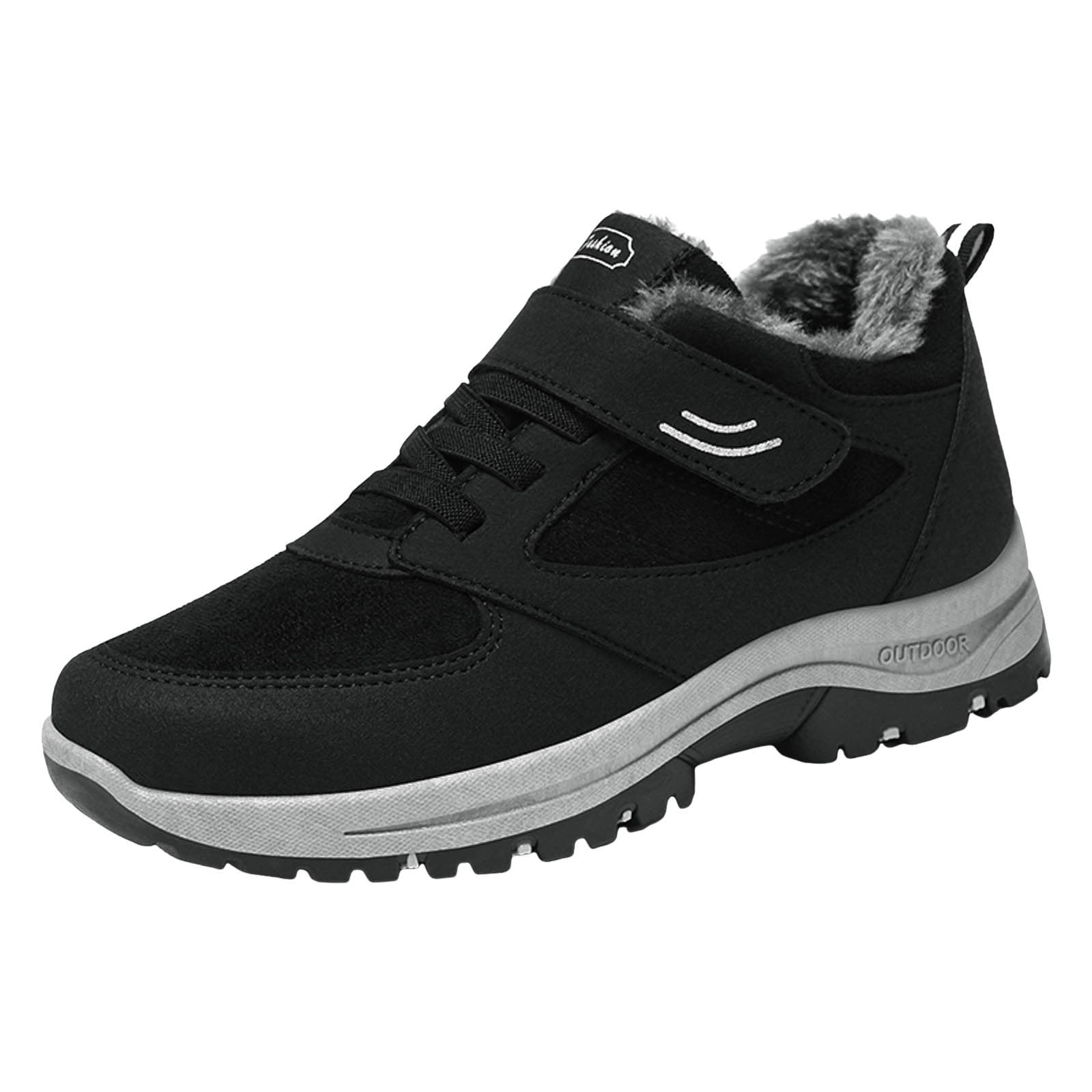 YLYL Mens Womens Winter Boots Heel Slip on Waterproof Slip Resistant ...
