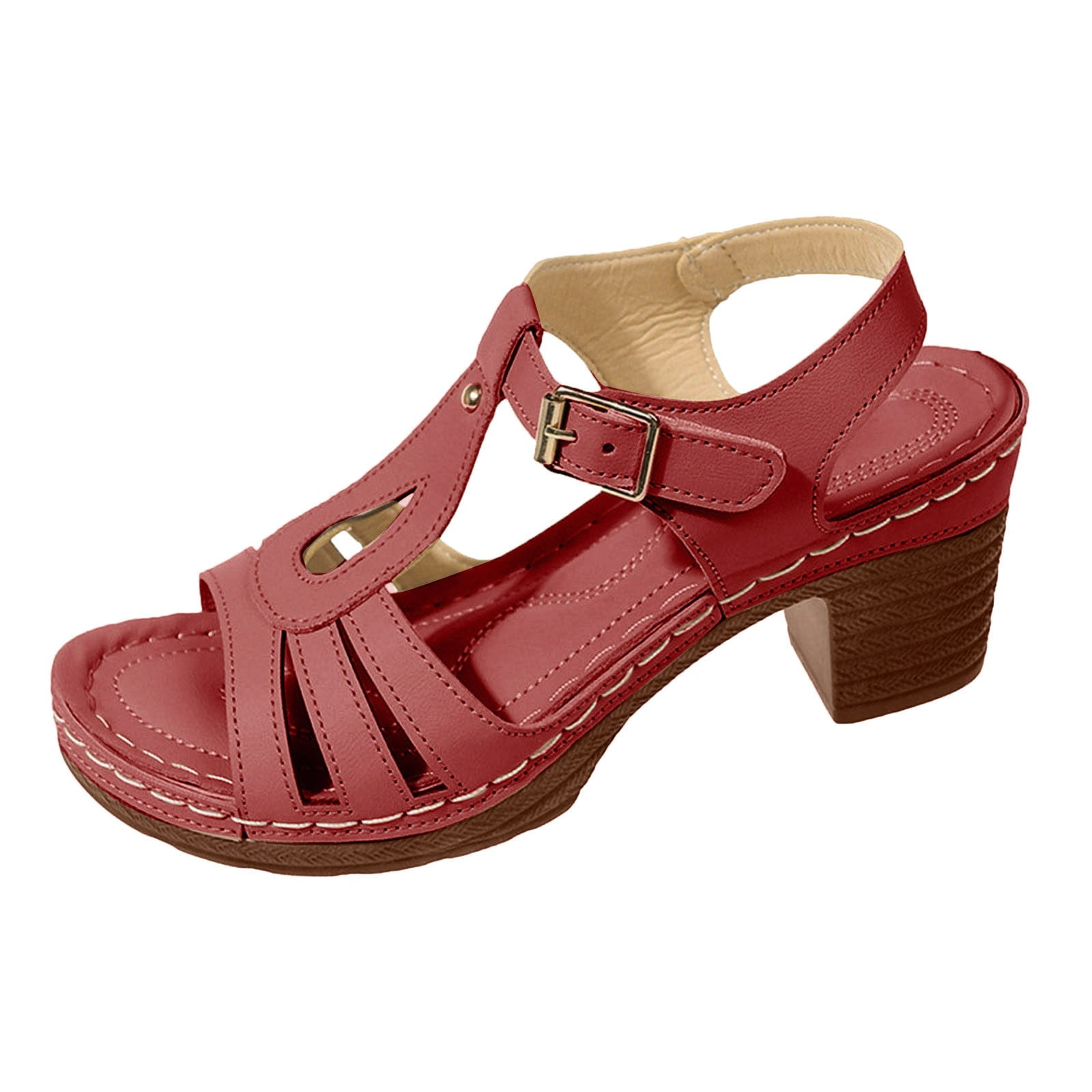 YLYL Sandals for Women 2026 Open Toe Chunky High Heel Fashion Casual ...
