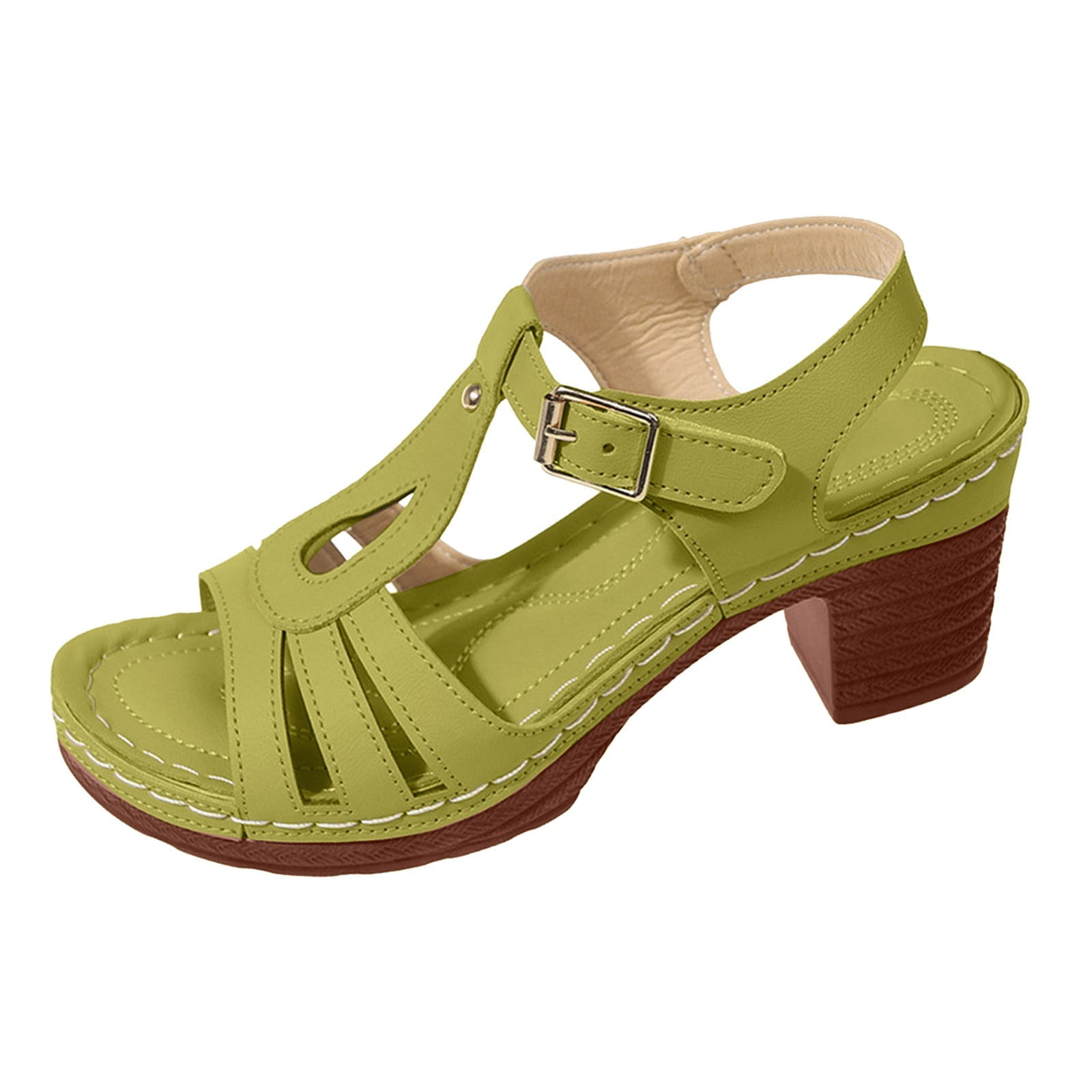 YLYL Sandals for Women 2026 Open Toe Chunky High Heel Fashion Casual ...