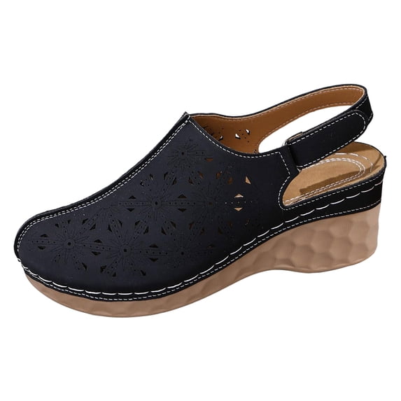 YLYL Wedge Platform Sandals for Women with Arch Support Open Back Slip ...
