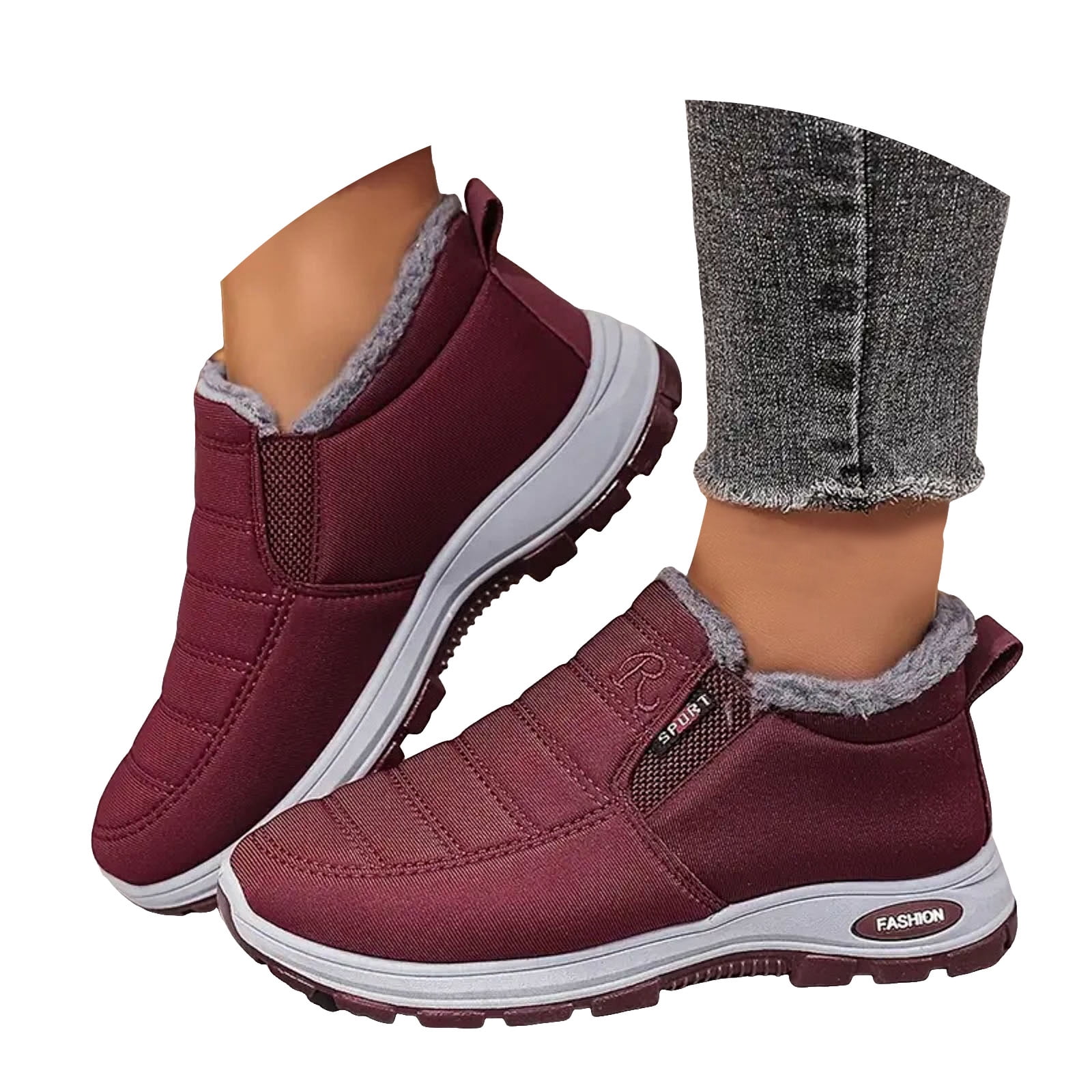 YLYL Womens Winter Snow Boots Warm Fur Lined Waterproof Comfortable ...