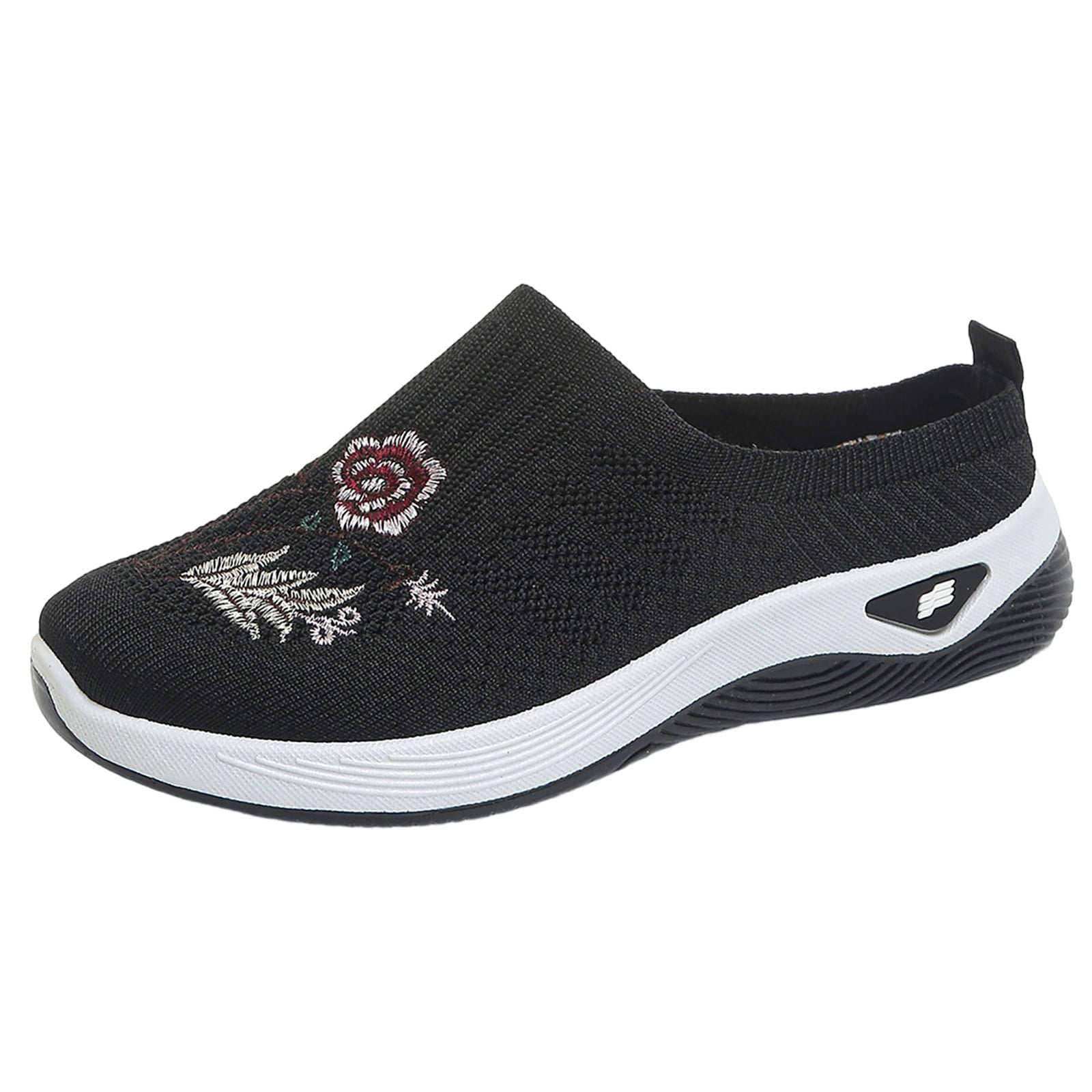YLYL Women Backless Mules Shoes Breathable Mesh Closed Toe Arch Support ...