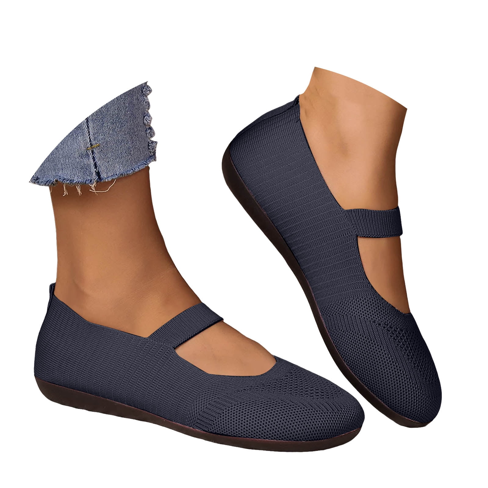 YLYL Ballet Flats for Women Round Toe Comfortable Dressy Adjustable ...