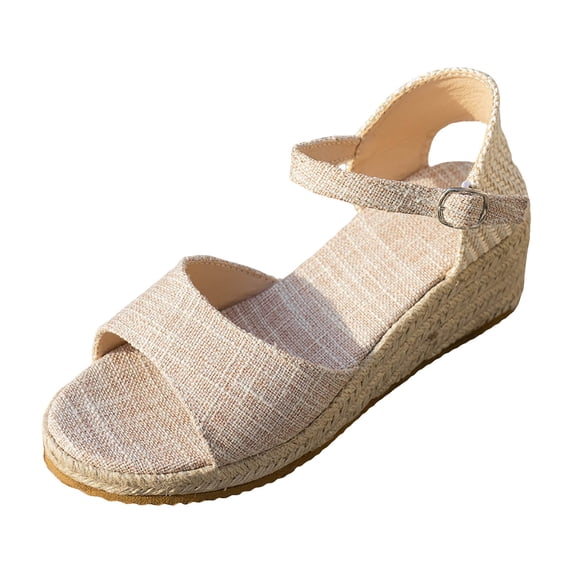 YLYL Women Sandals Open Toe Espadrilles Ankle Strap Platform Wedge Heel ...