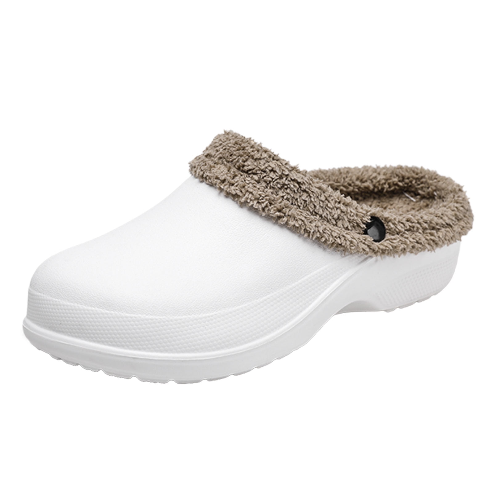 YLYL Slippers for Women Men Fur Lined Warm Fuzzy Waterproof Memory Foam ...