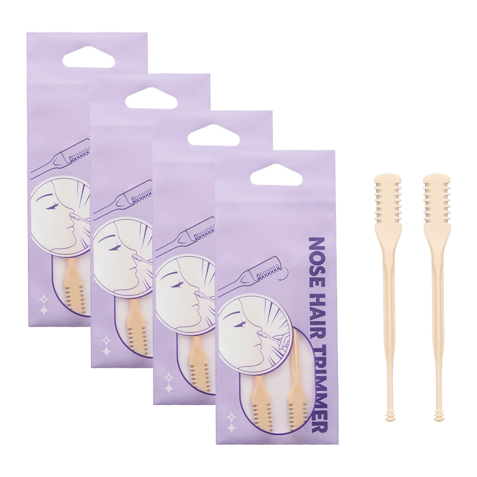 YLjuxozw 4 Pack Manual Nose Hair Trimmers， Rotating Nasal Hair Razor ...