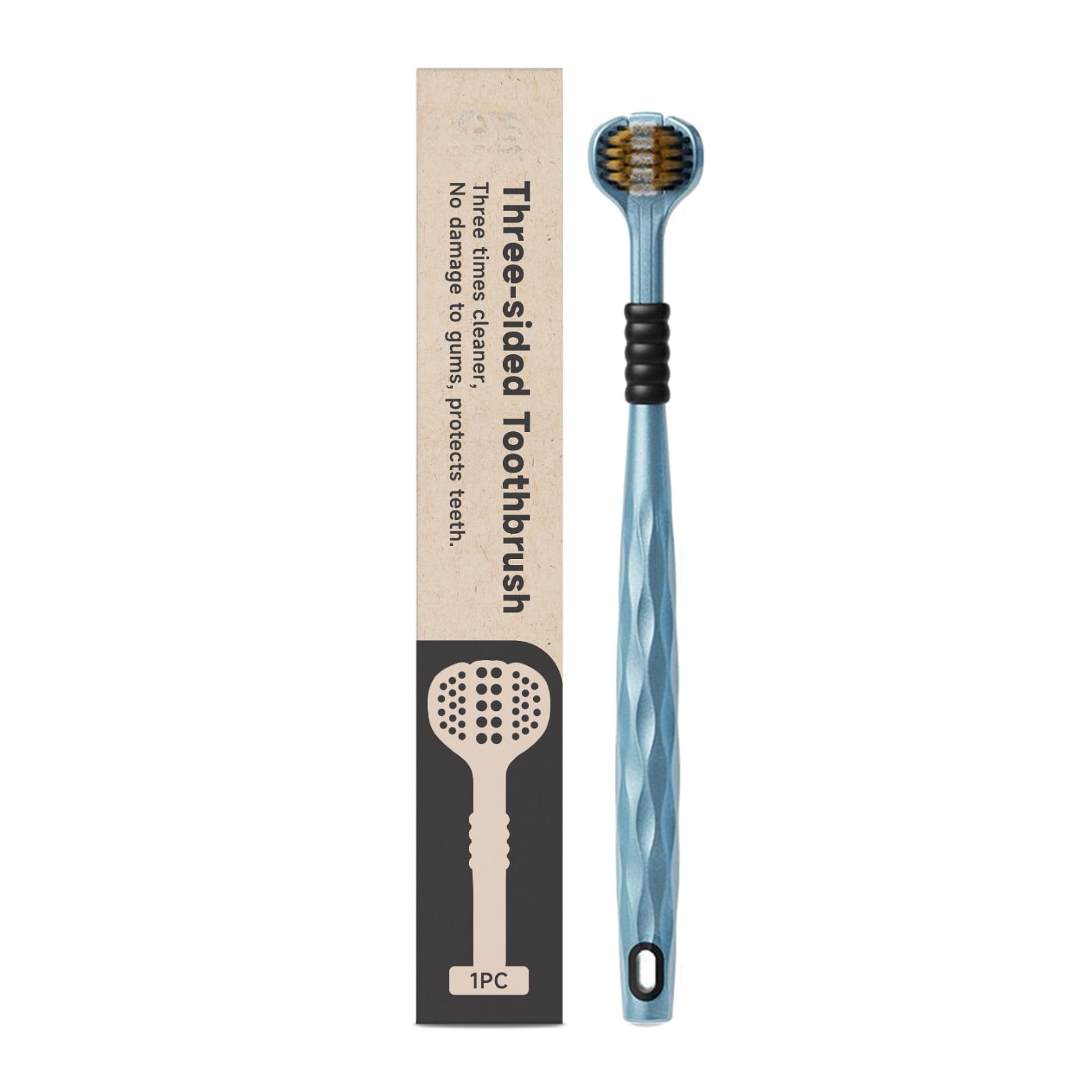 YLjuxozw Medium Toothbrush, 3 Head Soft Toothbrush, U Shaped Triple ...