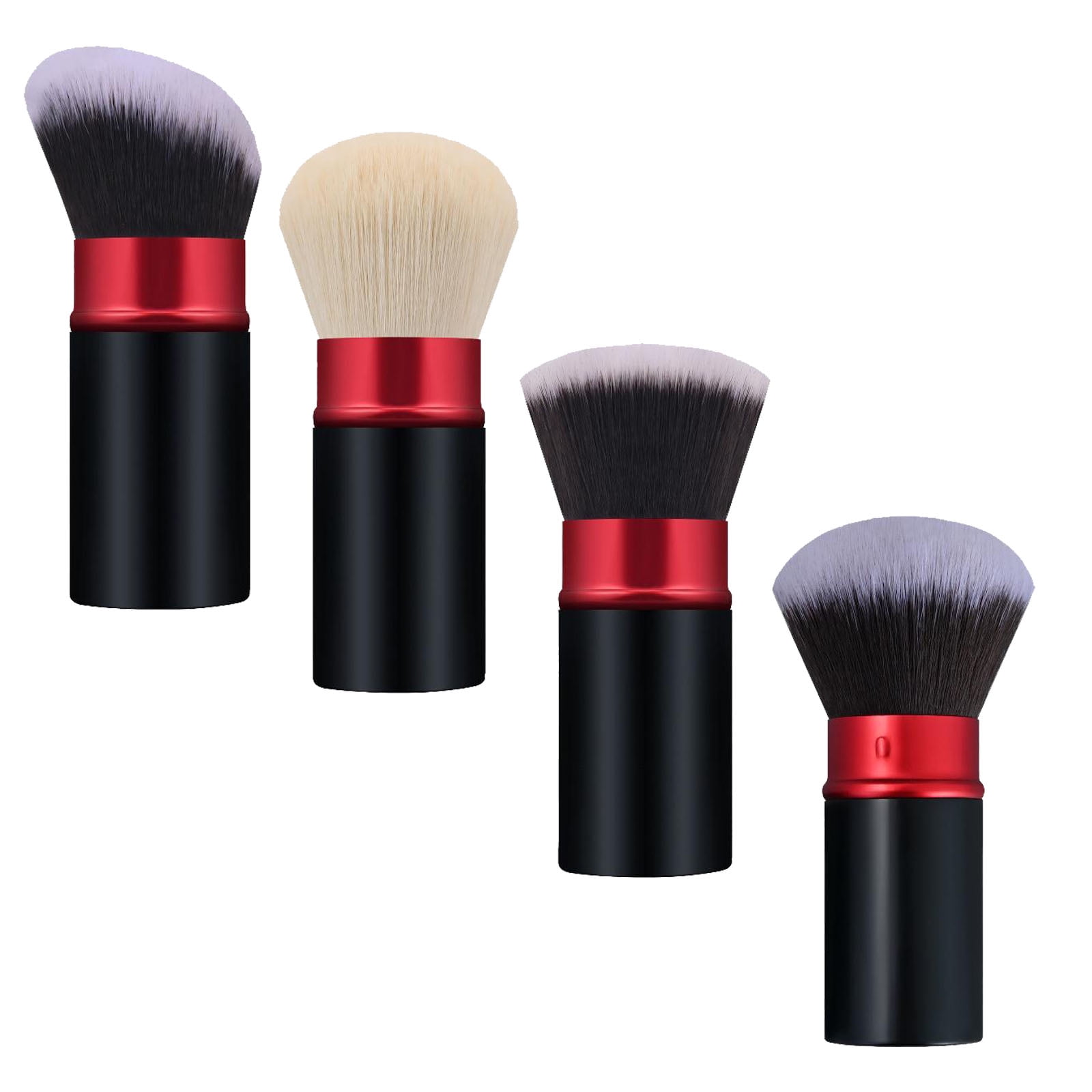 YLjuxozw 4pcs Retractable Makeup Brush Set, Travel Kabuki Powder Foundation Makeup Brush Face ...