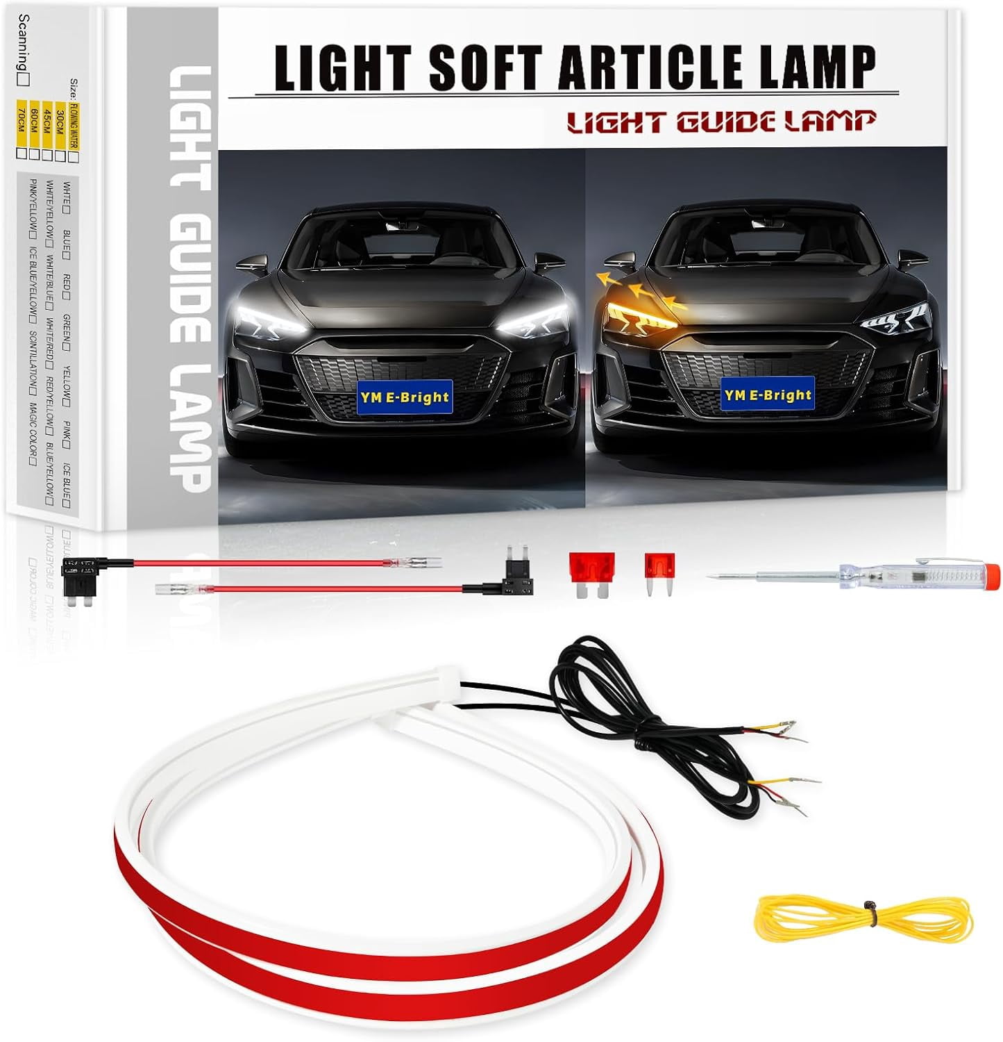 YM E-Brigt Sequential Turn Signal Blinker Indicator Led DRL Strip Ligt ...