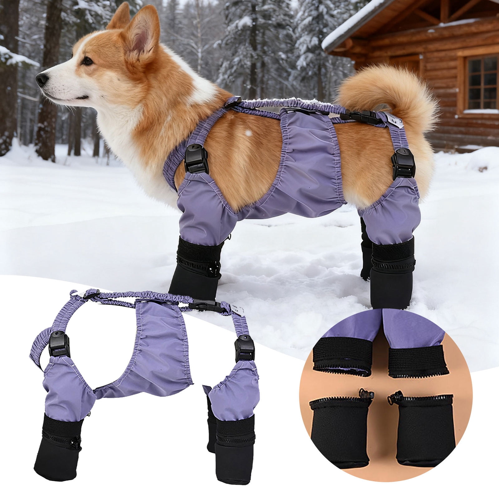 YM Suspender Dog Boots, Waterproof Dog Boots & Paw Protectors with Anti ...