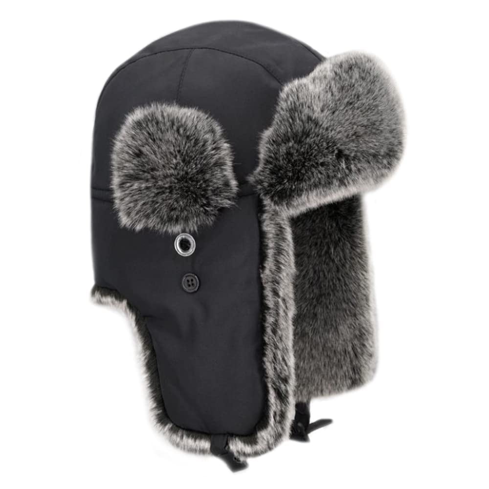 YM YOUMU Women Faux Fur Hat Men Flaps Trooper Cap Winter - Walmart.com