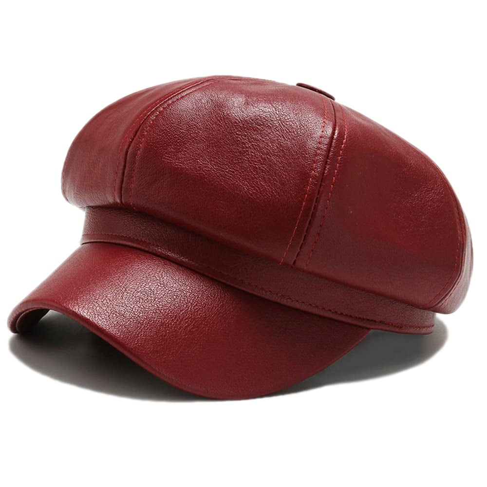 YM YOUMU Women Newsboy Beret Hat Faux Leather Cabbie Caps - Walmart.com