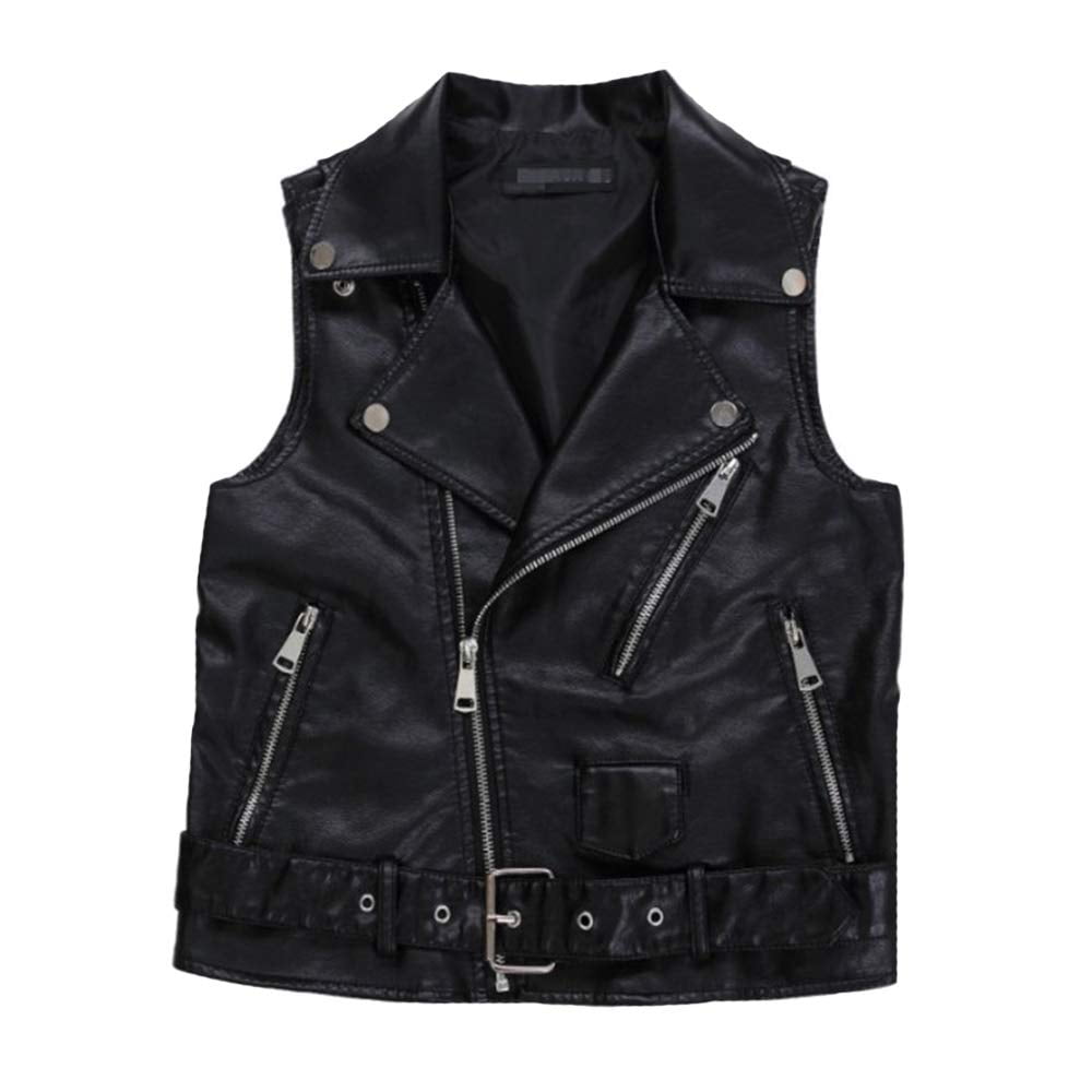 YM YOUMU Women's Faux Leather Waistcoat, Biker Sleeveless Jacket ...