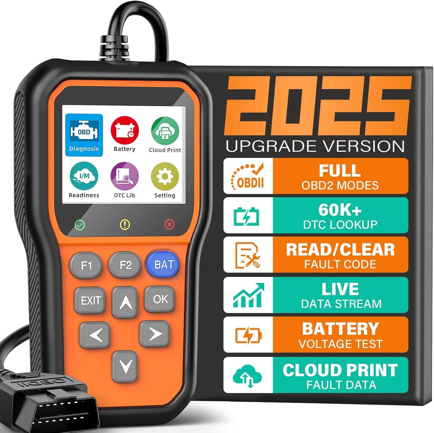 YM319 OBD2 Scanner Diagnostic Tool with Battery Tester, Check Engine ...