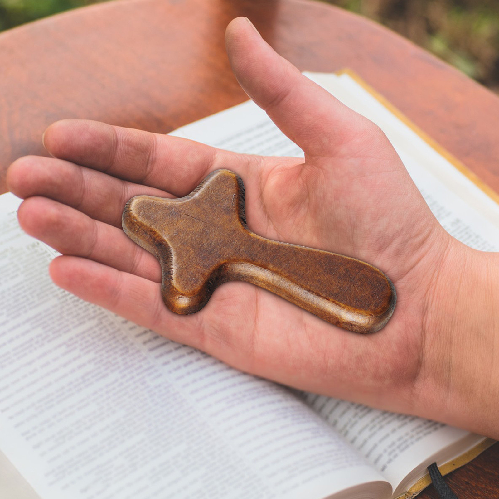 YMARPT 4" Handheld Wood Cross Ornament, 1PC Crafts Wood Cross, Portable ...