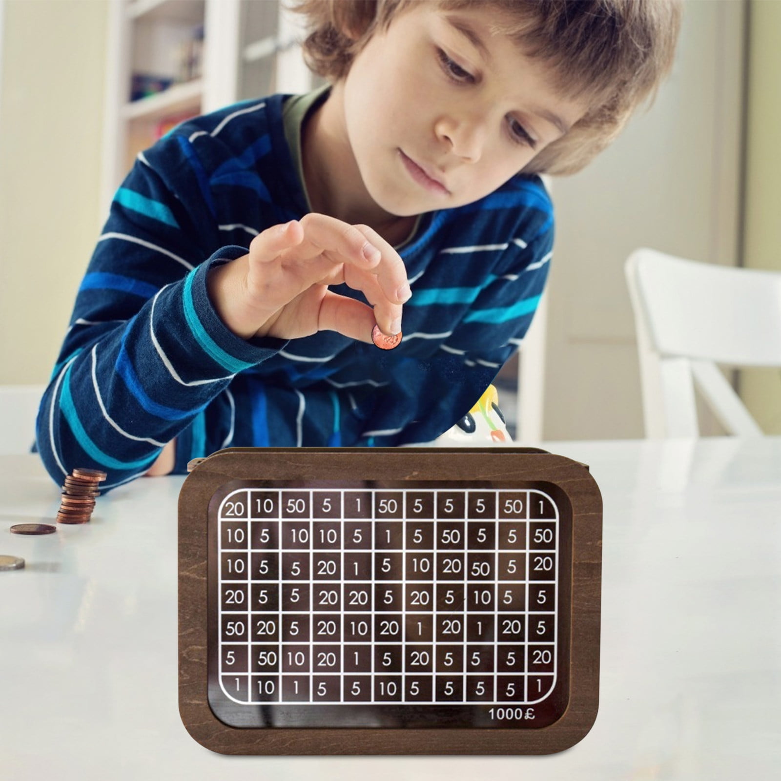 YMARPT Cash Vault Wooden Saving Box, Money Saving Box, Wooden Target ...