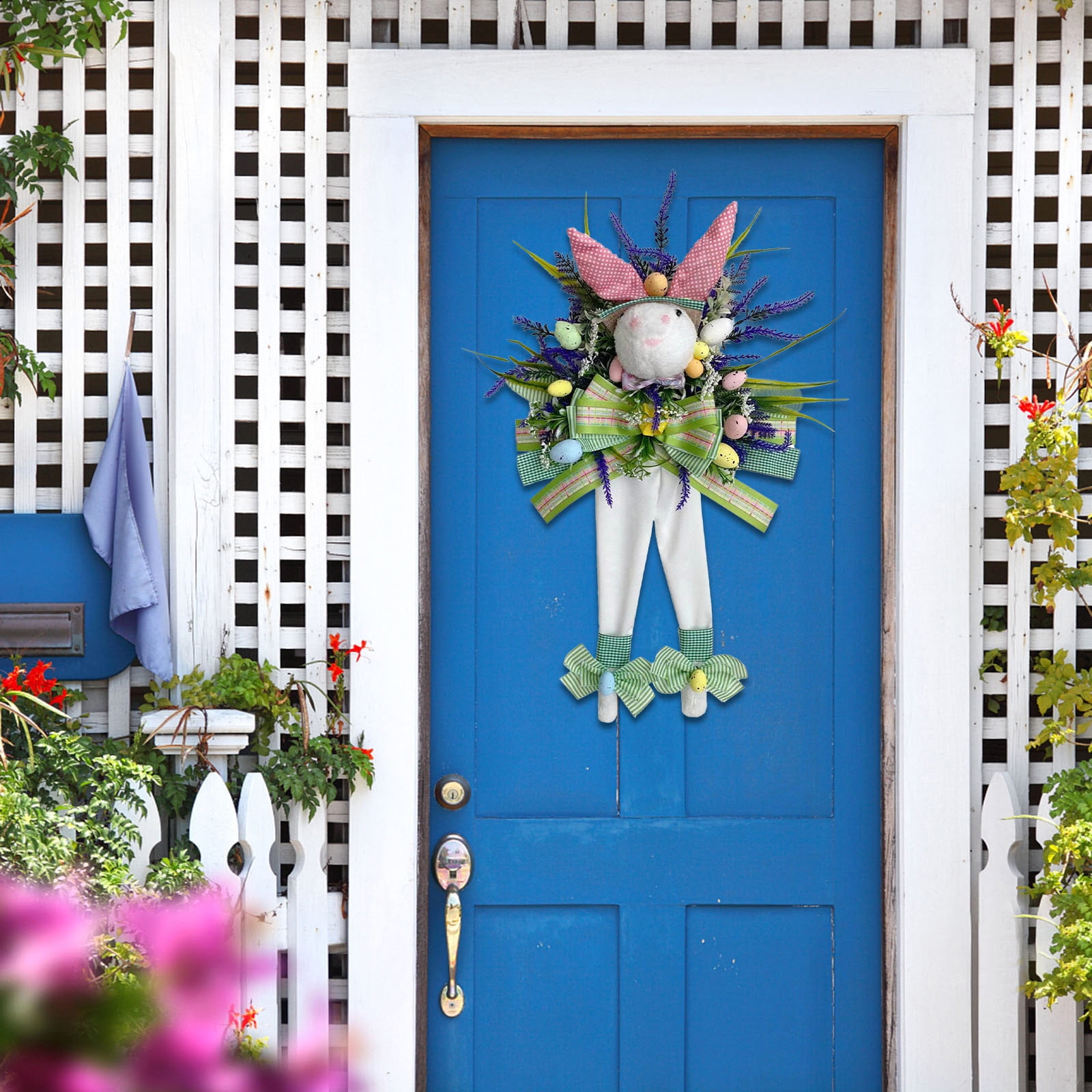 YMARPT Easter Front Door Wreath, Easter Decoration Wood Door Wall Signs ...
