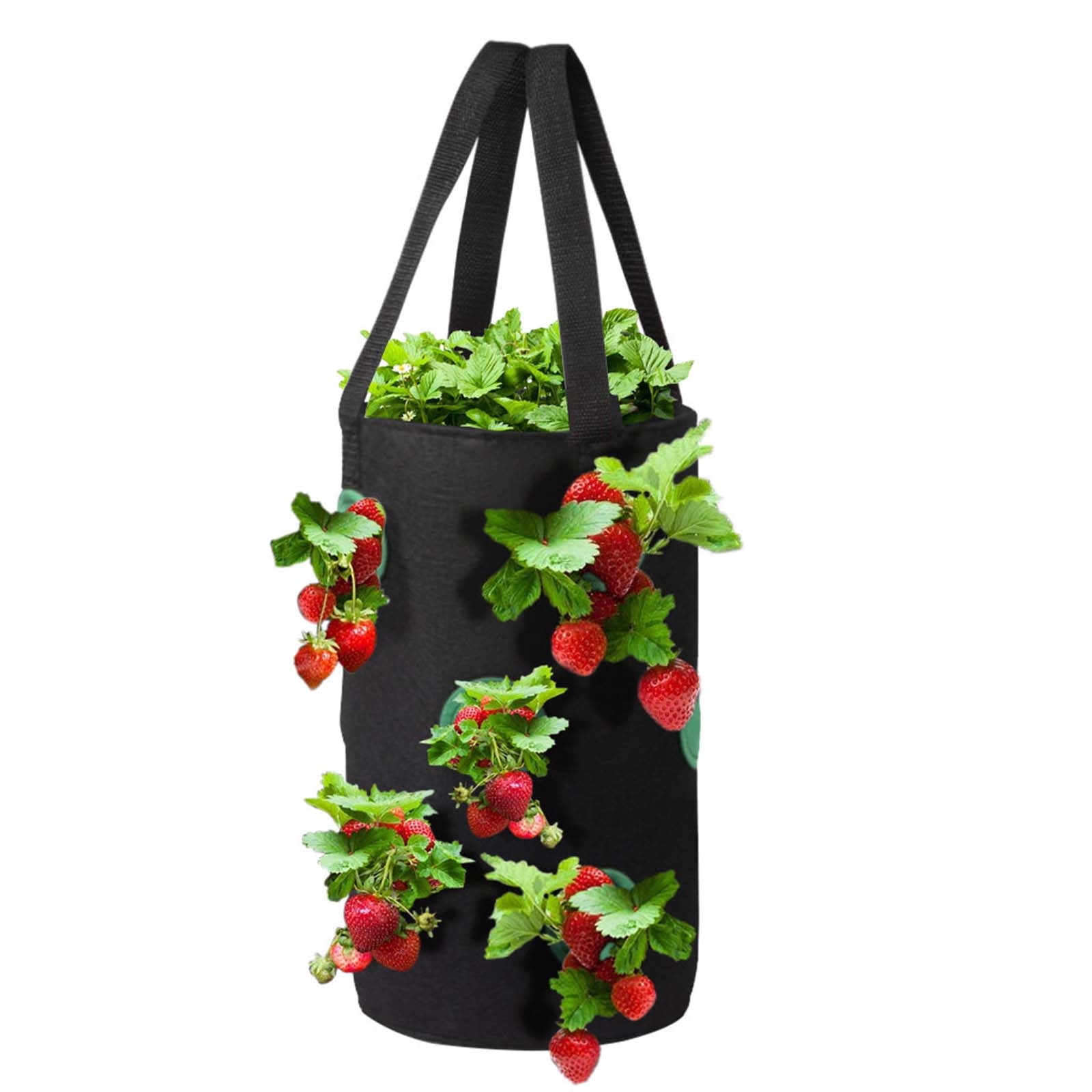 YMARPT Hanging Strawberry Planter with Handles, Hanging Planter Bag ...