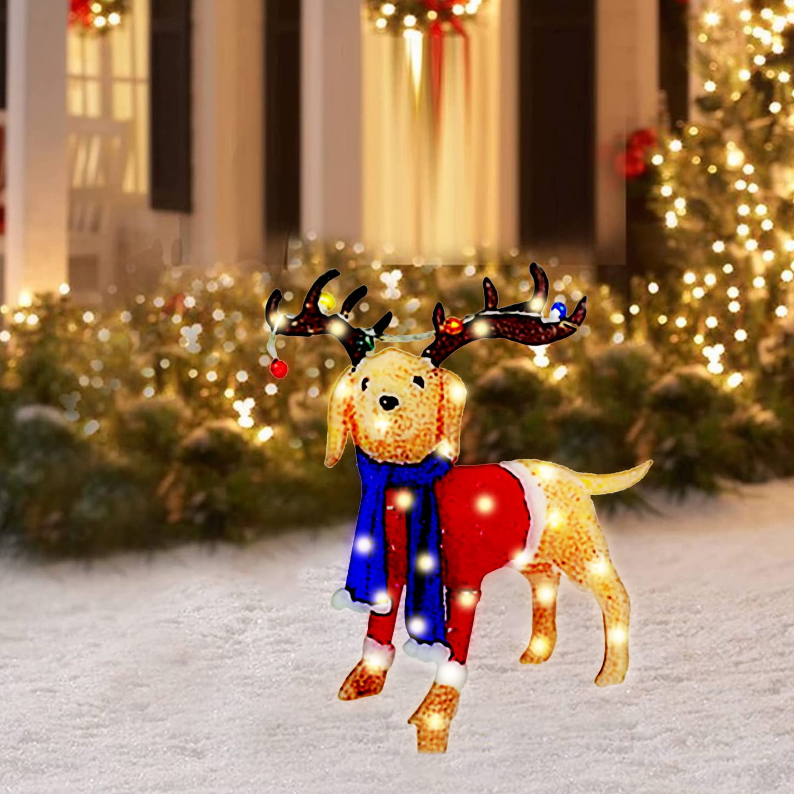 YMARPT Lighted Christmas Animals Decorations, Glittering Animals With ...