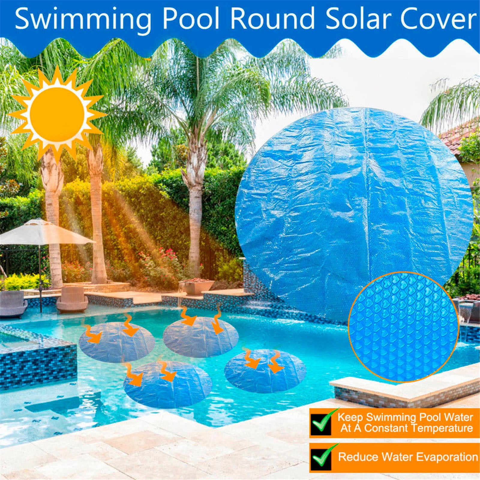 YMARPT Round Pool Cover, Round Above Ground Pool Covers, Inflatable ...