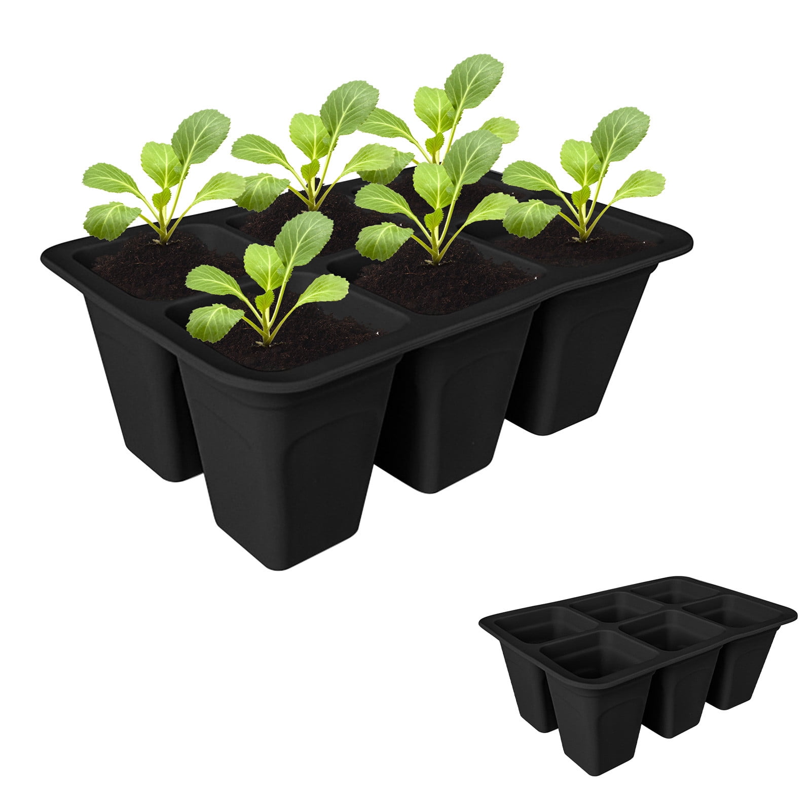 YMARPT Silicone Seed Starter Tray, 6 Cells Seedling Starter Trays ...