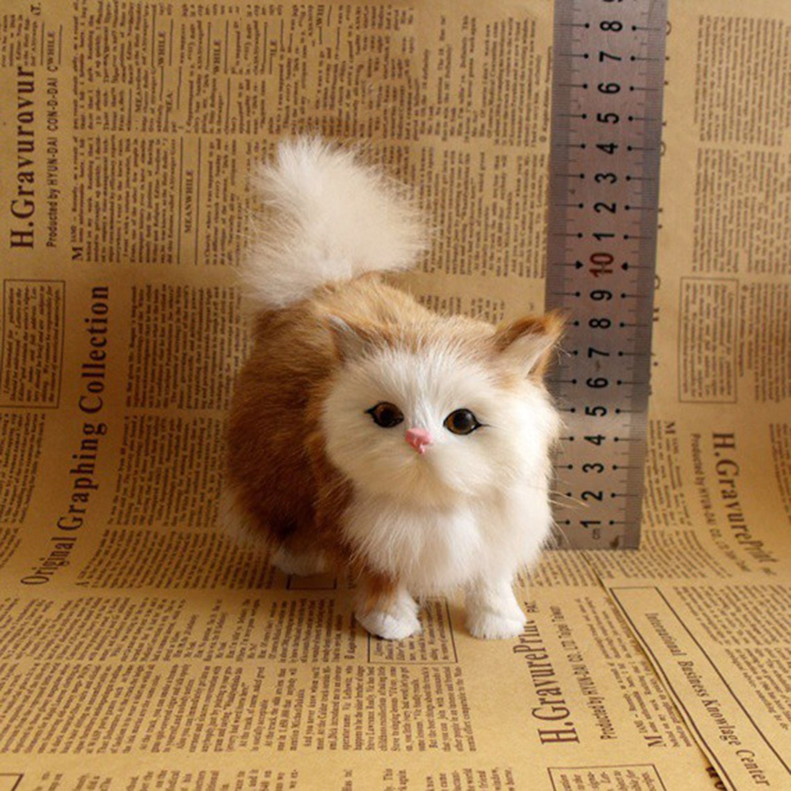 YMARPT Simulation Plush Cat Toys, Cartoon Cats Figurines, Realistic ...