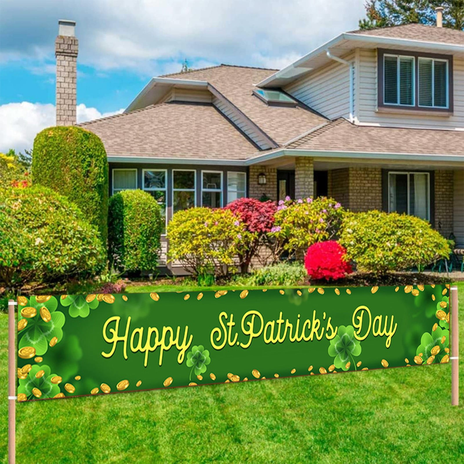 YMARPT St Patricks Day Banner, St Patricks Day Decorations Shamrock ...