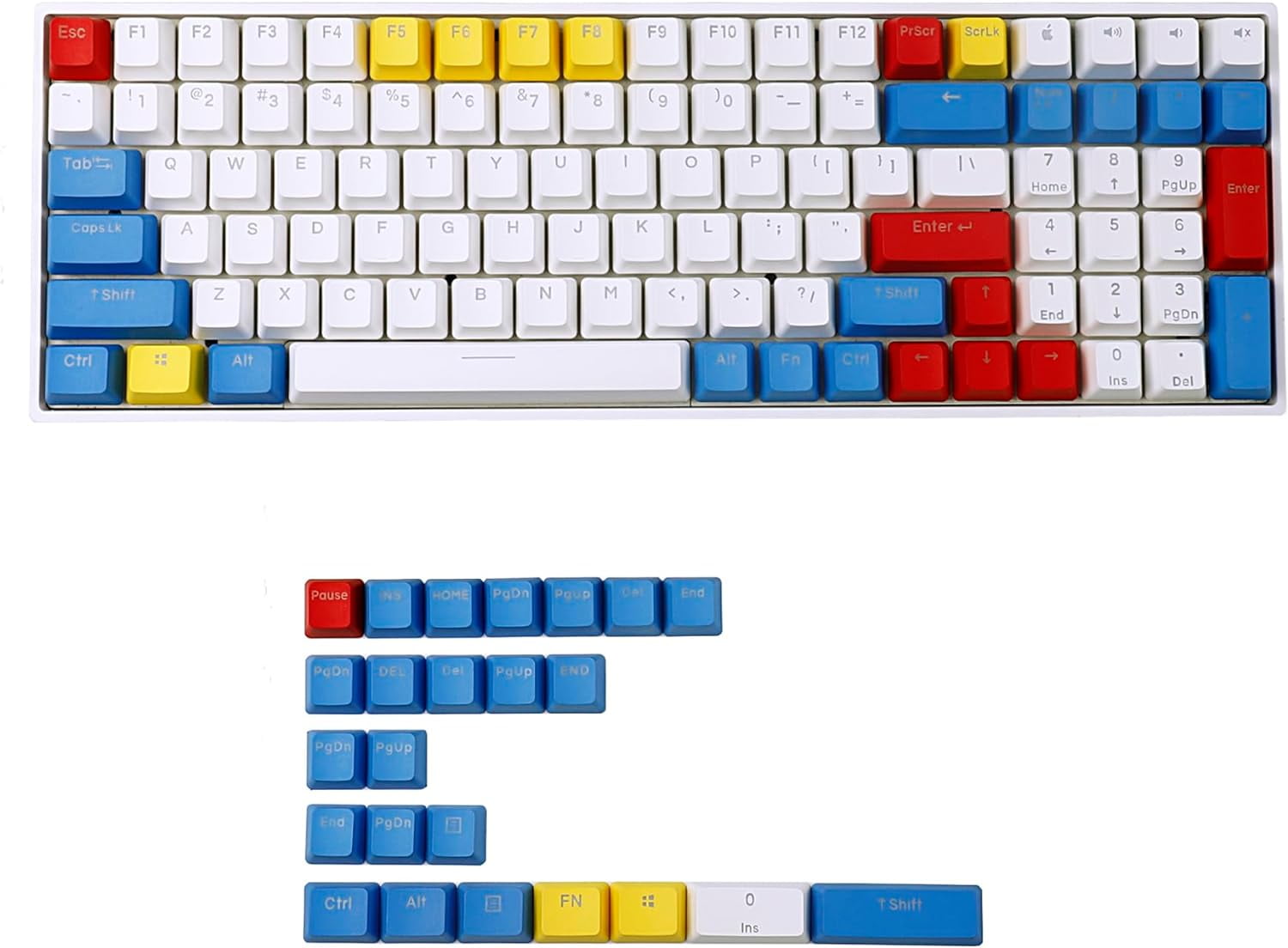 YMDK 108 123 Double Shot Backlit Mecha Keycaps PBT Shine Through OEM ...