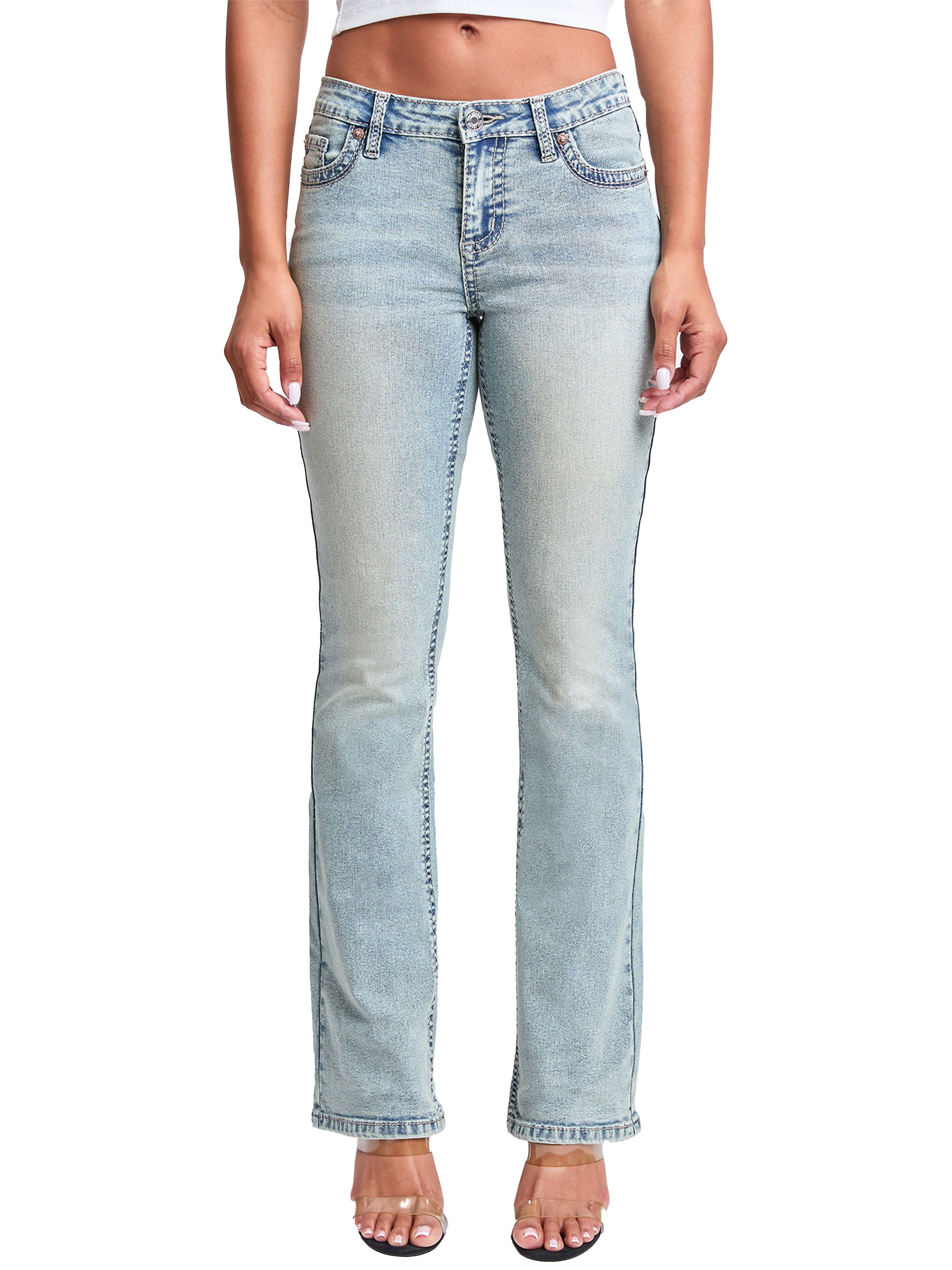 YMI Jeans Premium Heavy Stitch Mid-Rise Bootcut Jeans - Walmart.com