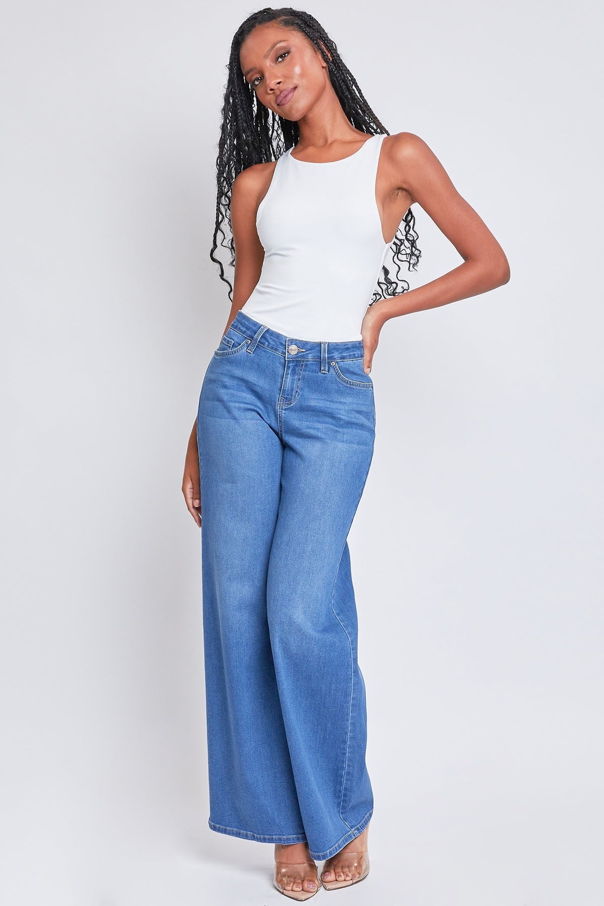 YMI Jeans Women's Essential Low Rise Wide Leg Jeans - Walmart.com
