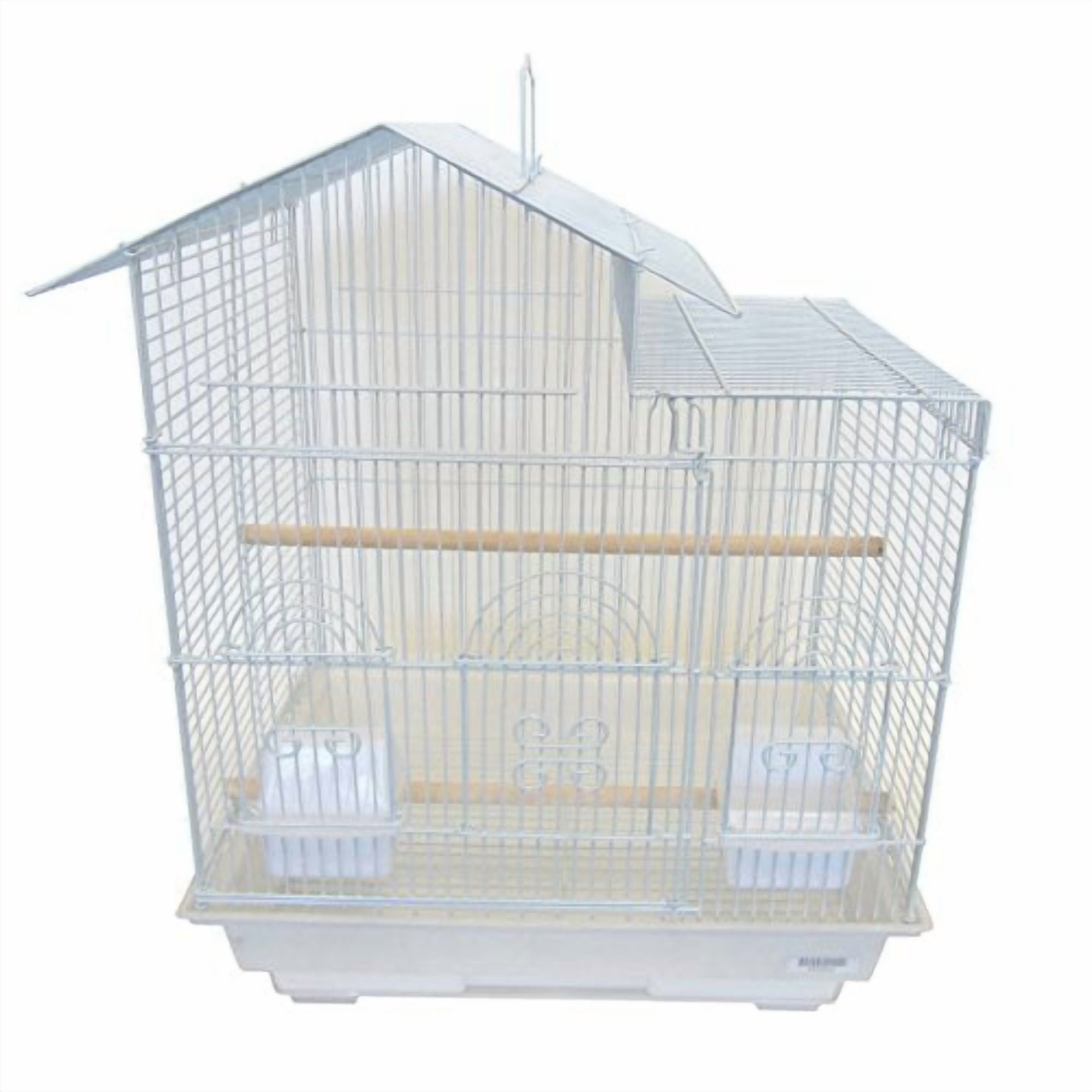 YML 16-Inch by 12-Inch Villa Top Bird Cage, White - Walmart.com