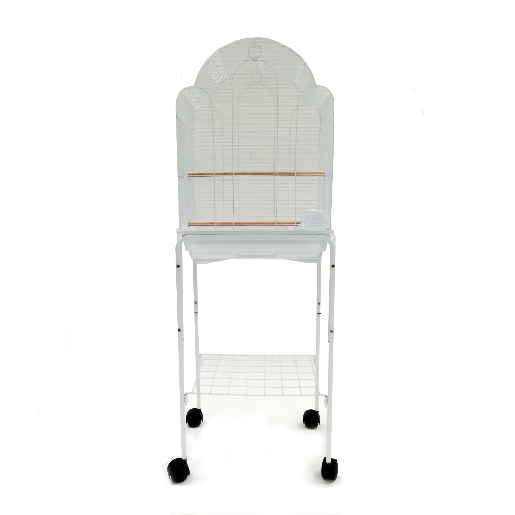 YML 1704 Bar Spacing Shell Top Bird Cage White with stand - Walmart.com