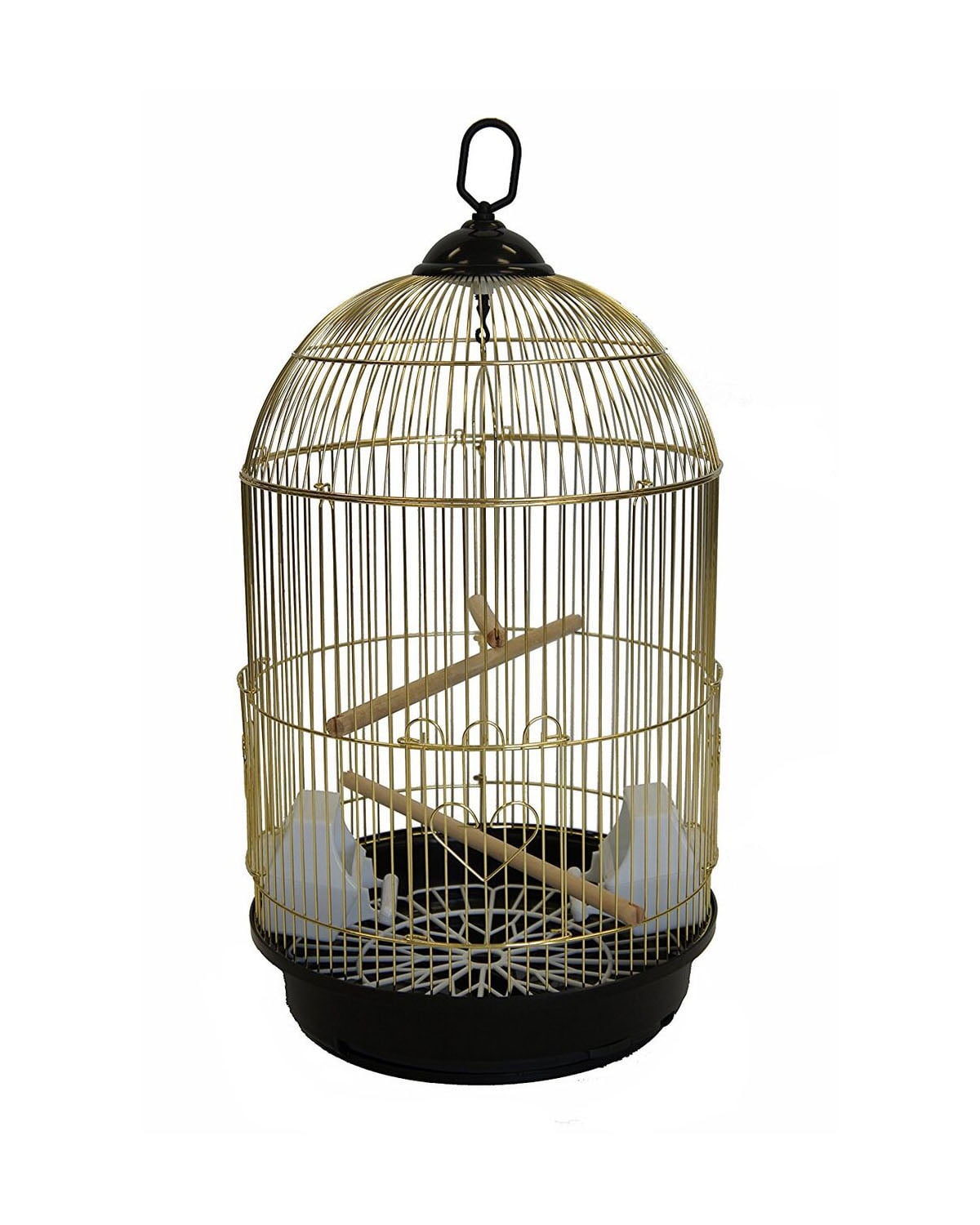 YML A1564 Bar Spacing Round Bird Cage Small - Brass - Walmart.com