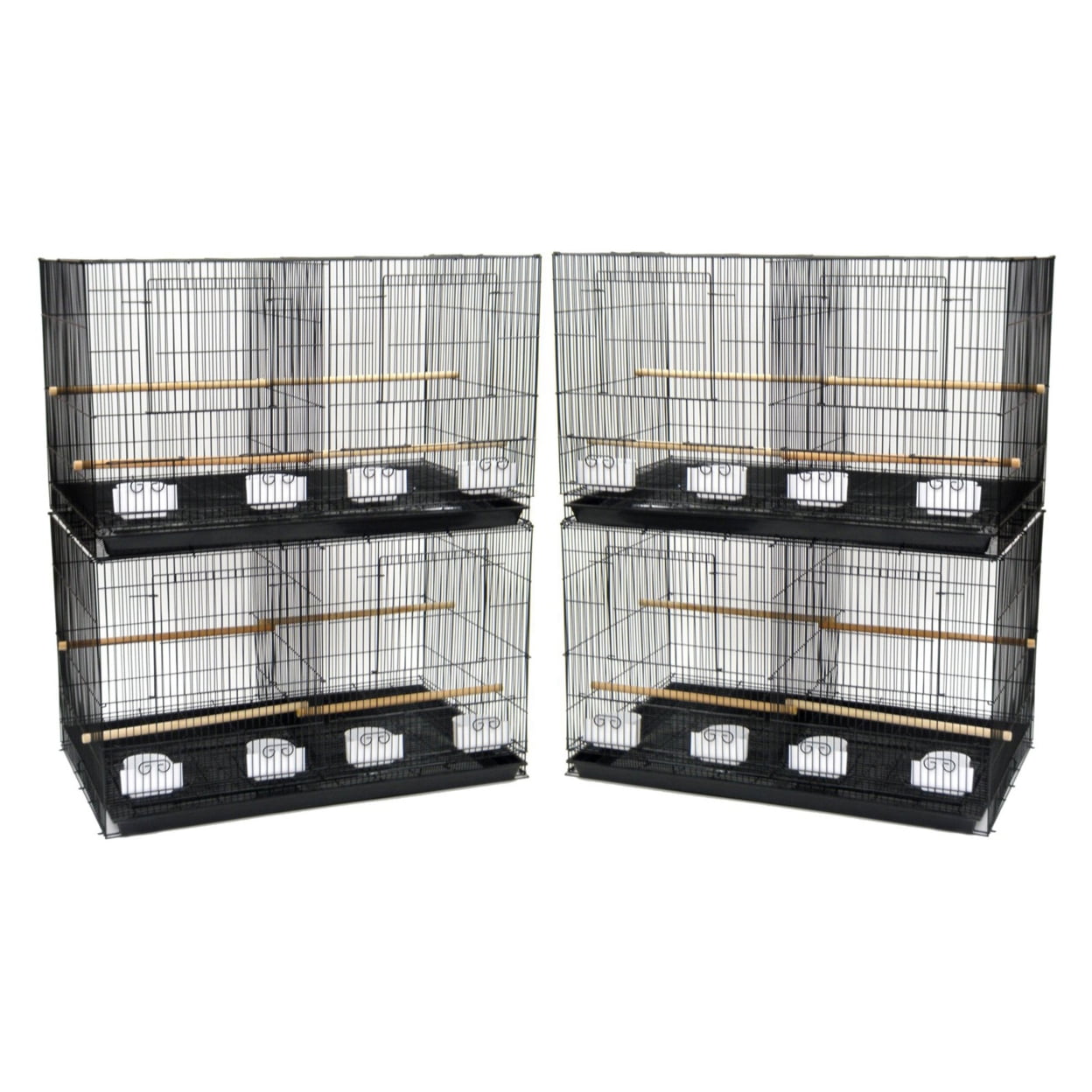 YML Lot of 4 Medium Breeding Cages with Divider, Black - Walmart.com