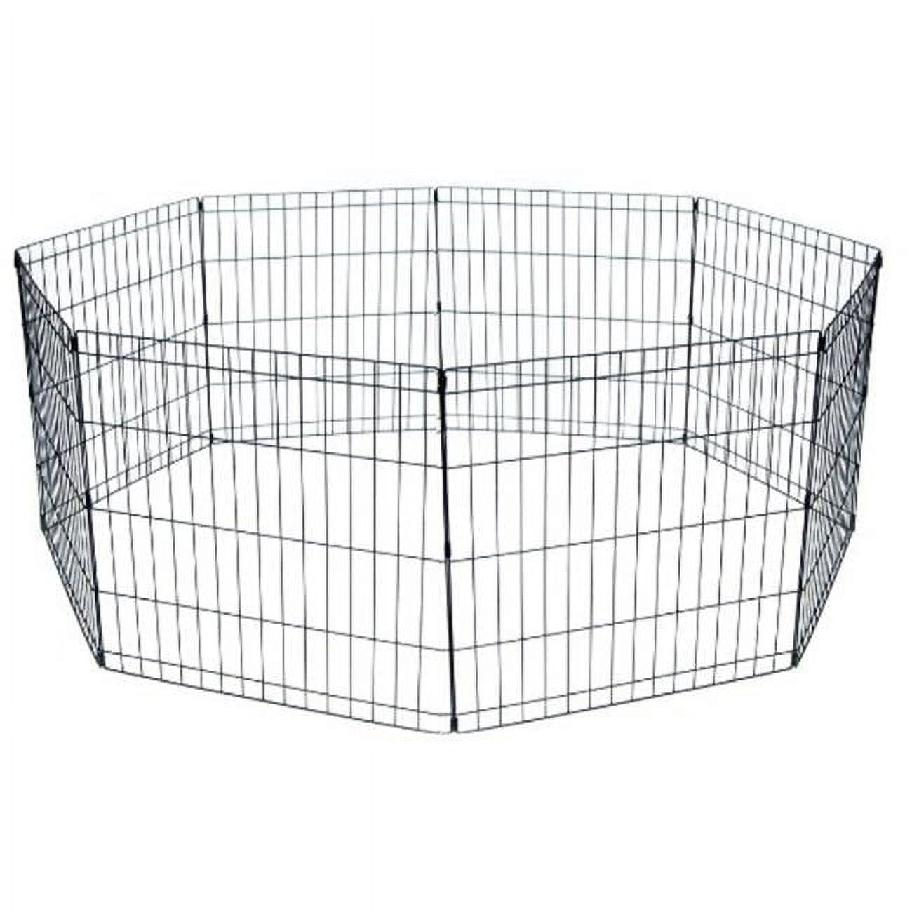 Animal Play Pen With Door 24" x 42" - 8 Panels Black - Walmart.com
