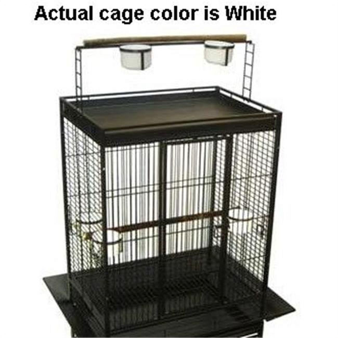 WI32 3/4" Bar Spacing Play Top Wrought Iron Parrot Cage - 32"x23" In ...